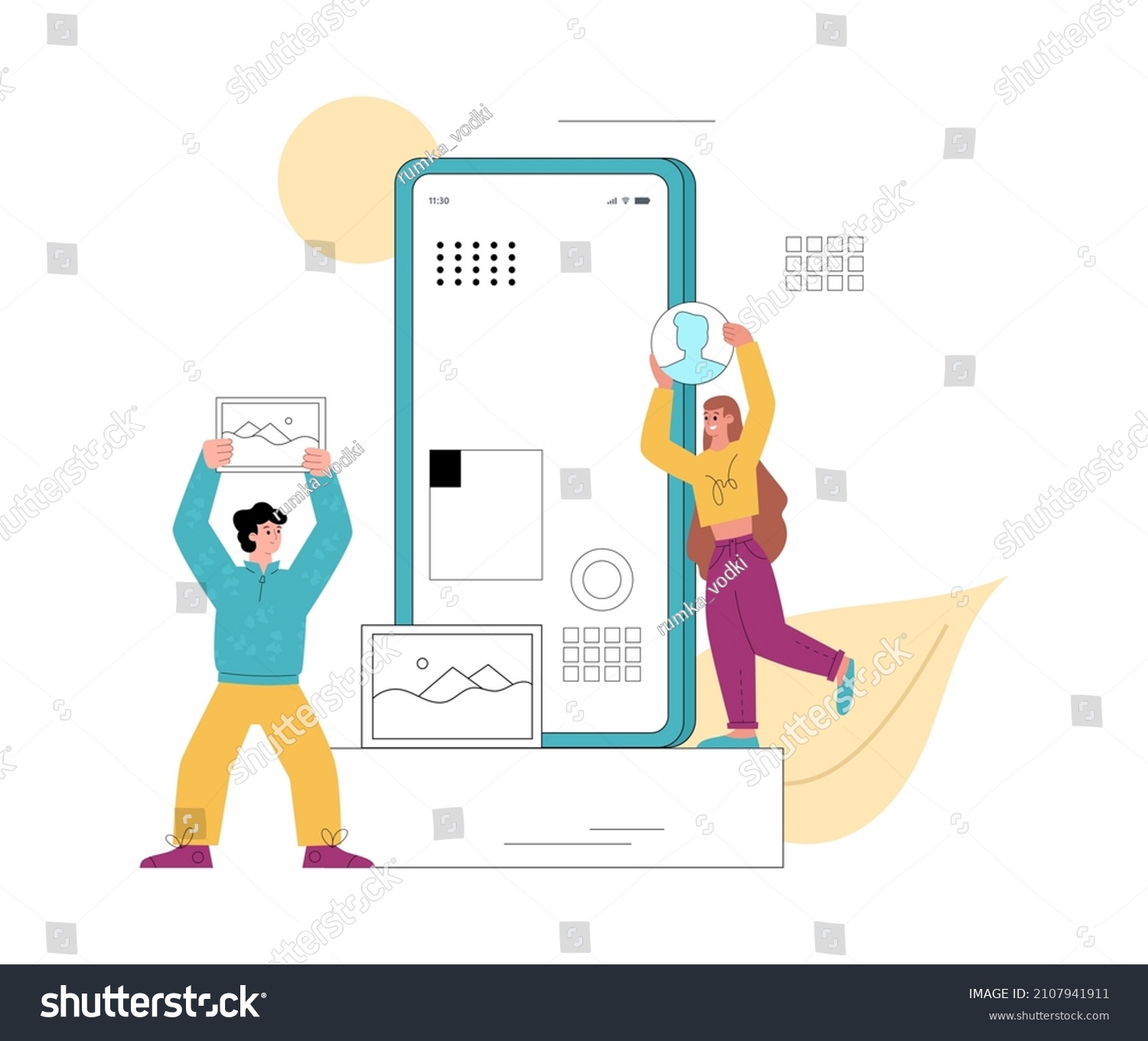 Designers Teamwork Creates Website Interface Flat Stock Vector (Royalty ...