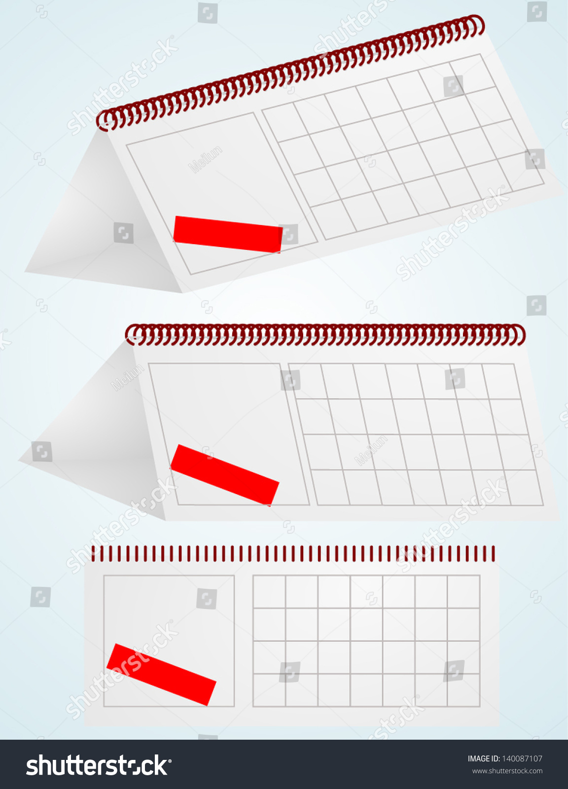 Desktop Calendar Vector Illustration Stock Vector (Royalty Free) 140087107