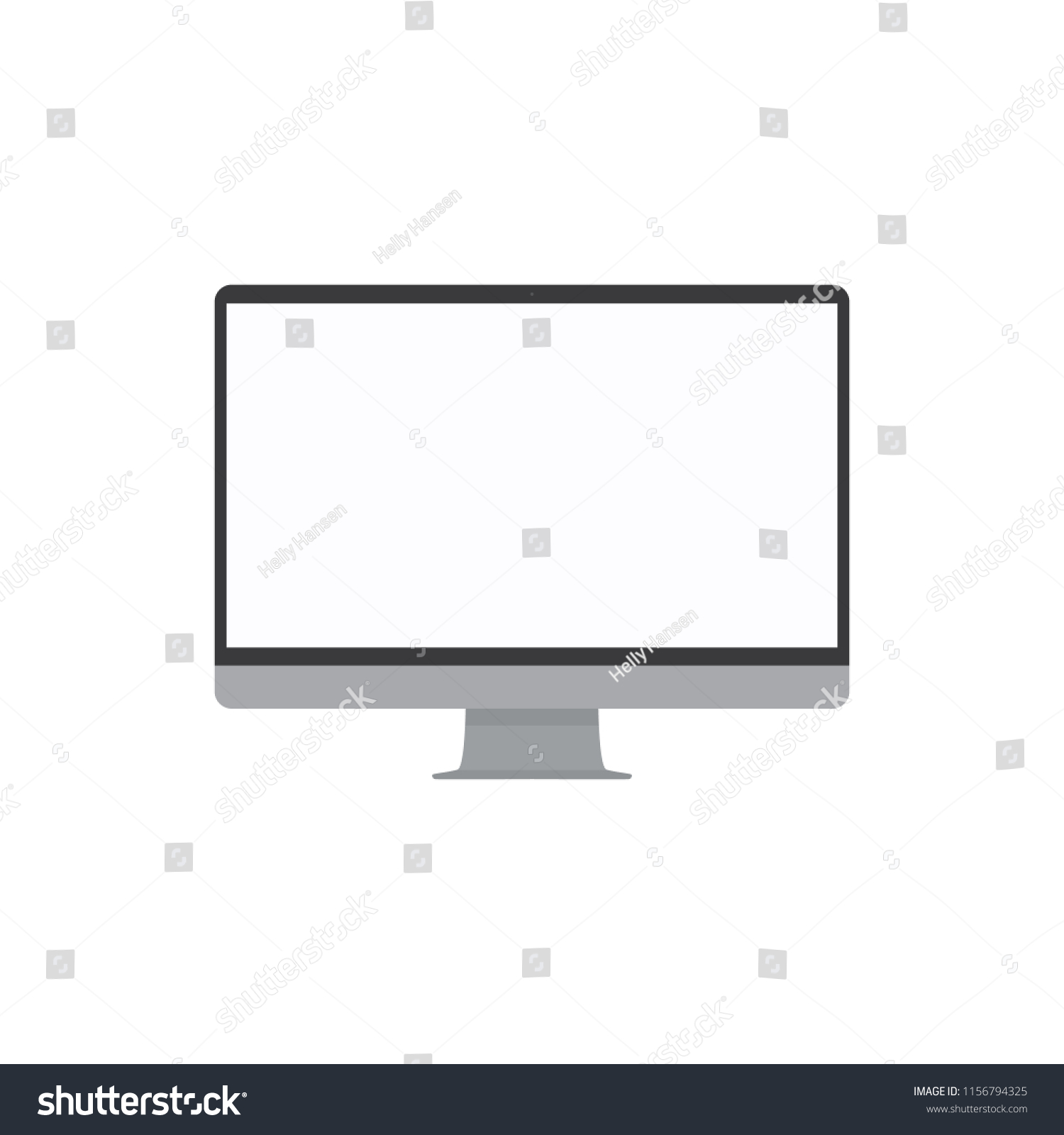 Desktop Computer Display Blank Screen Computer: vector de stock (libre ...