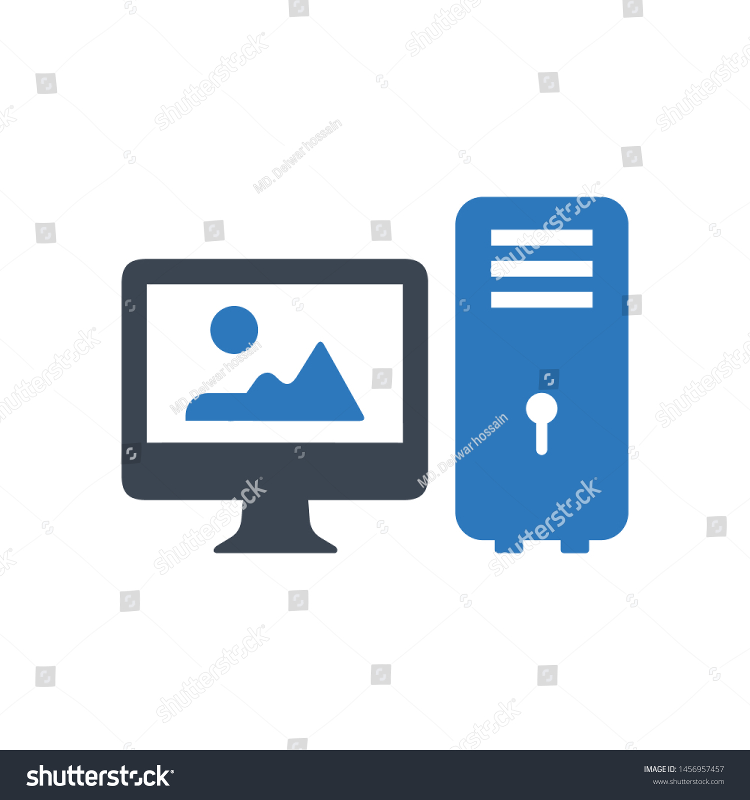 Desktop Computer Icon Vector Graphics Stock Vector (Royalty Free ...