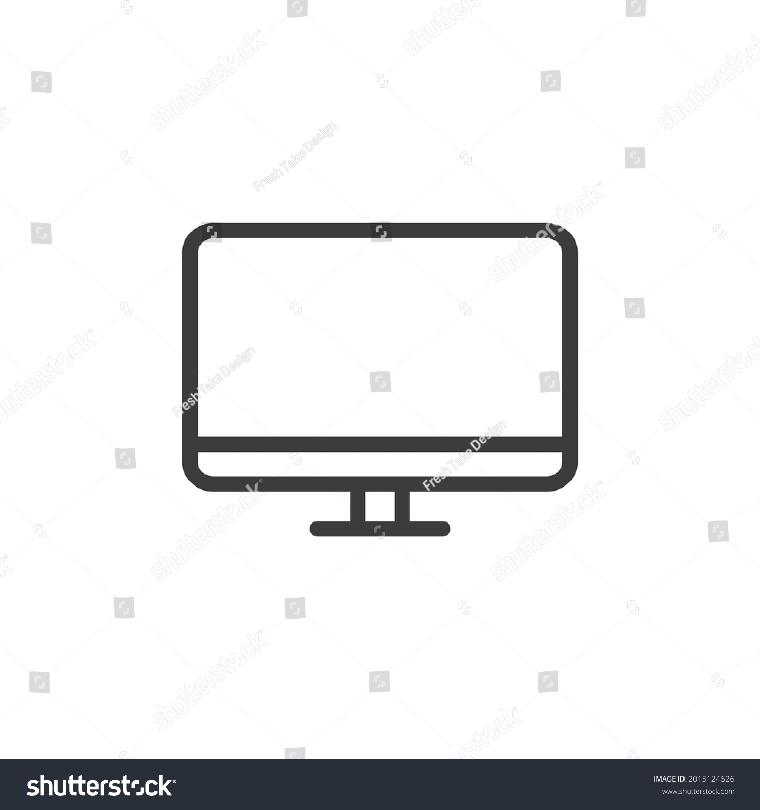 Desktop Computer Tv Icon White Background Stock Vector (Royalty Free ...