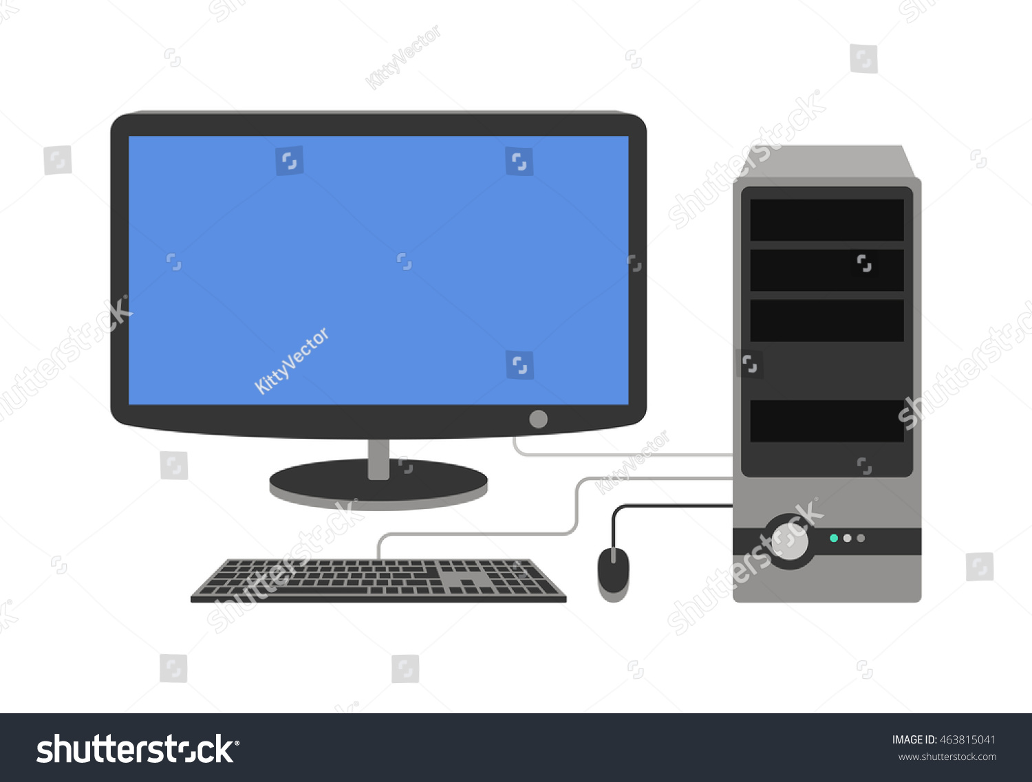 Desktop Computer Vector Desktop Computer Keyboard Stock Vector (Royalty ...