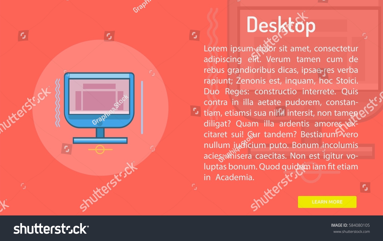 Desktop Conceptual Banner Stock Vector (Royalty Free) 584080105 ...
