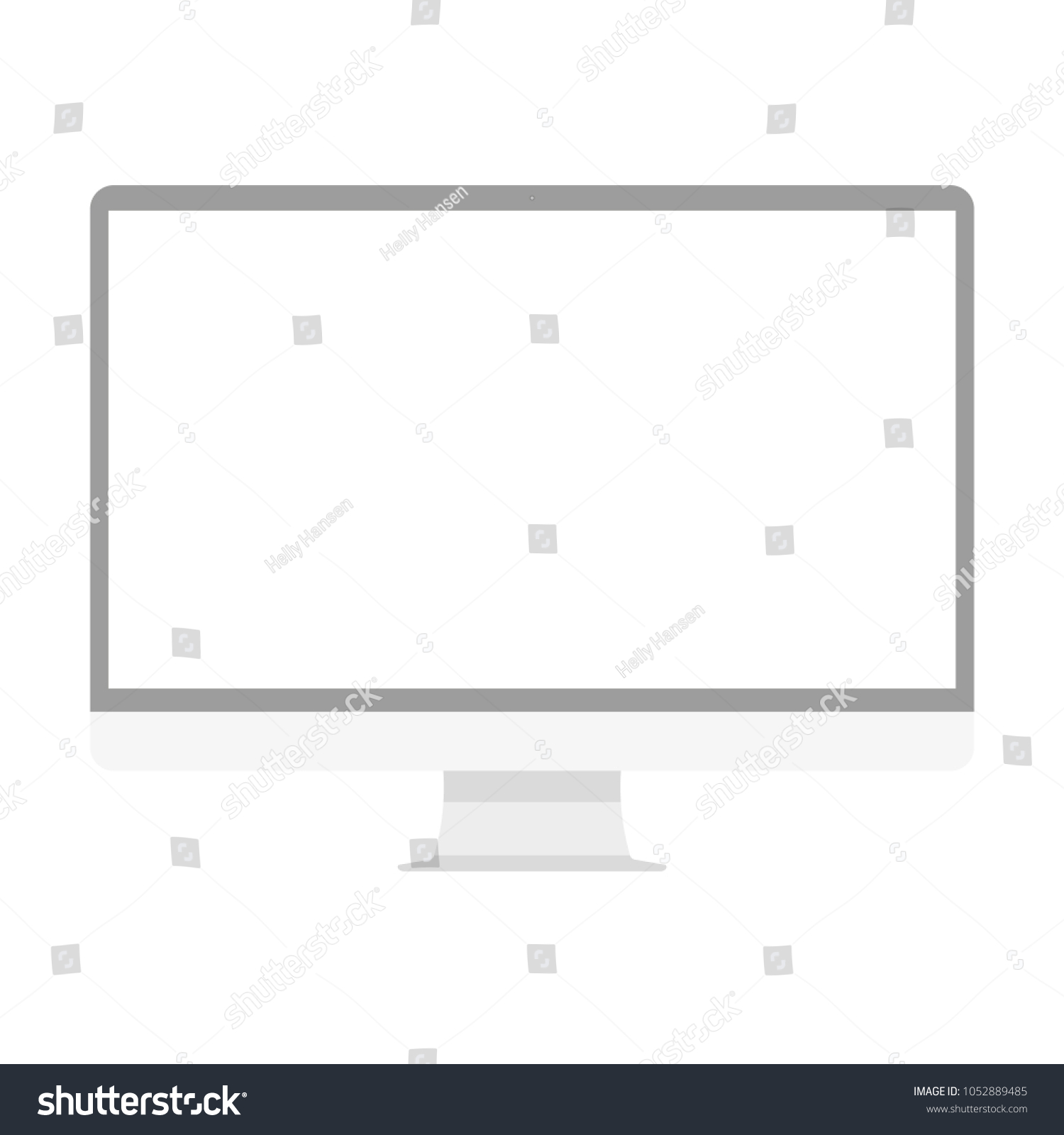 Desktop Front View Computer Flat Style Stock Vector (Royalty Free ...