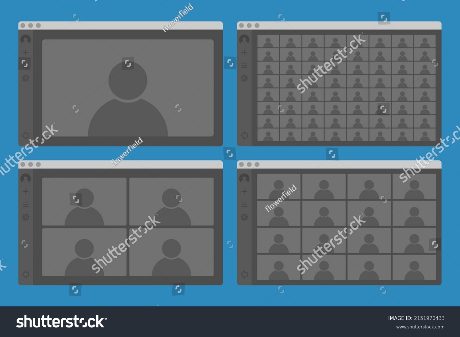 Desktop Interface Video Conference Call Window Stock Vector (Royalty ...