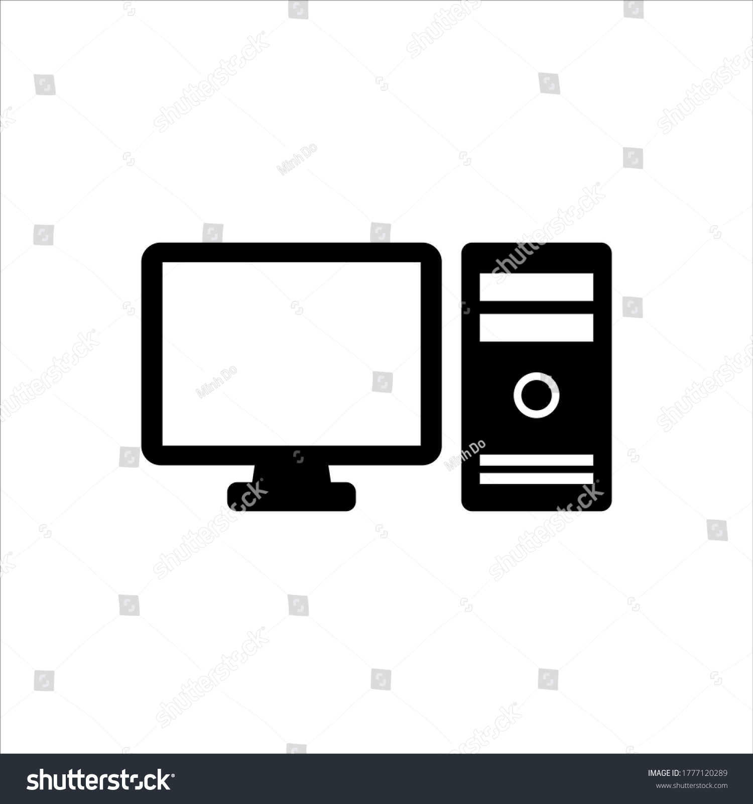 Desktop Pc Icon On White Background Stock Vector (Royalty Free ...
