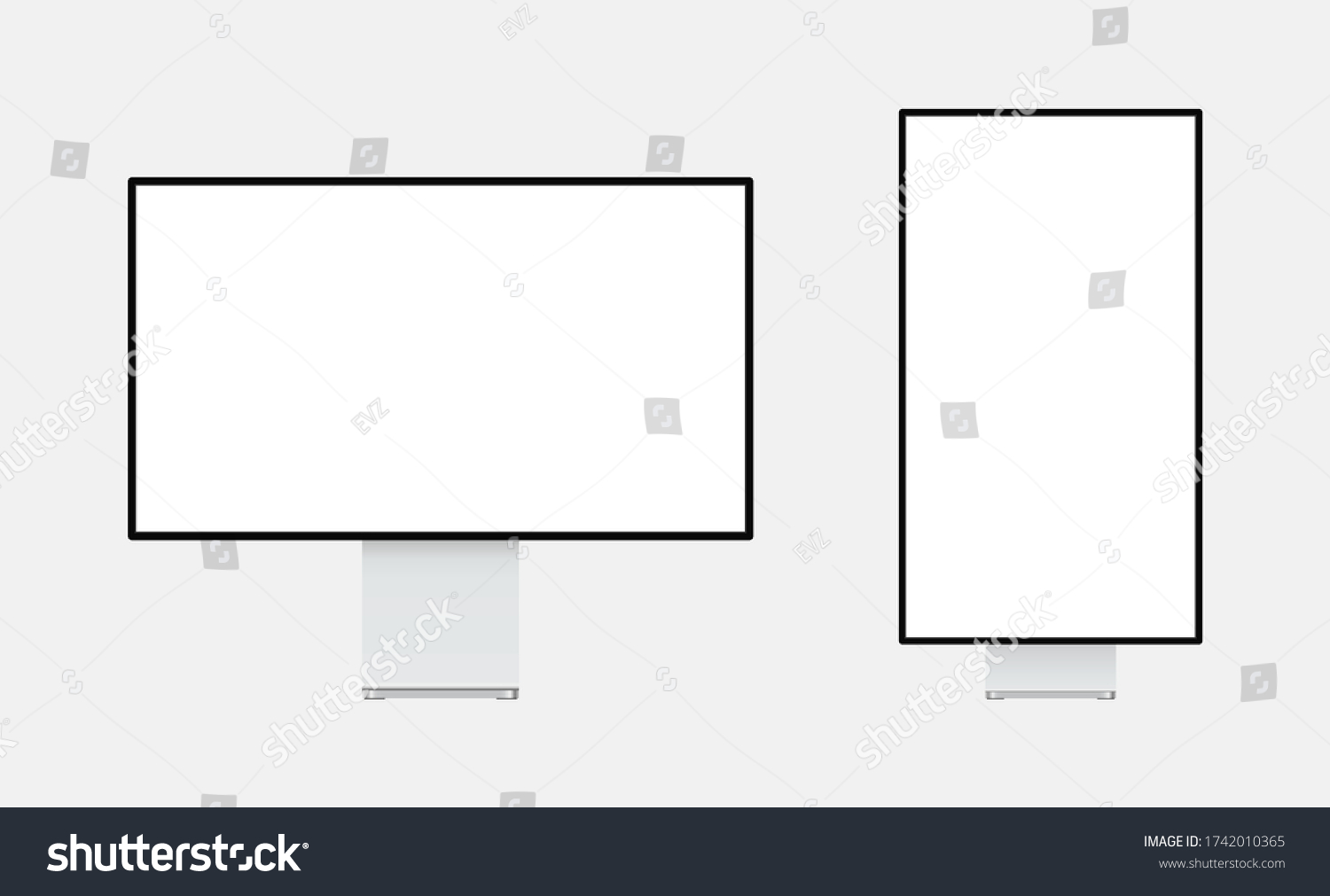 Desktop-PC-Mockups - Vorderansicht. Vektor-Abbildung: Stock ...
