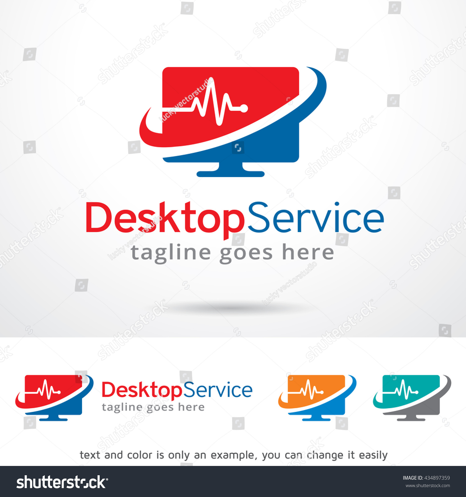 Desktop Service Logo Template Design Vector Stock Vector (Royalty Free ...
