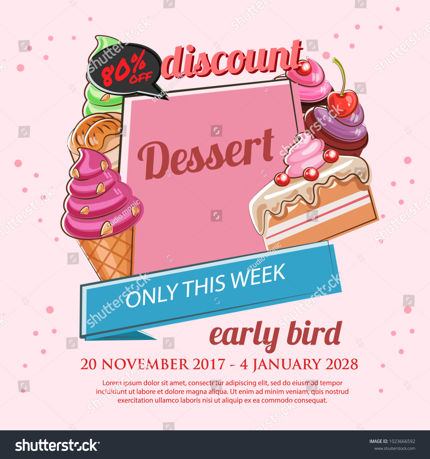 Dessert Promo Poster Stock Vector (Royalty Free) 1023666592 | Shutterstock