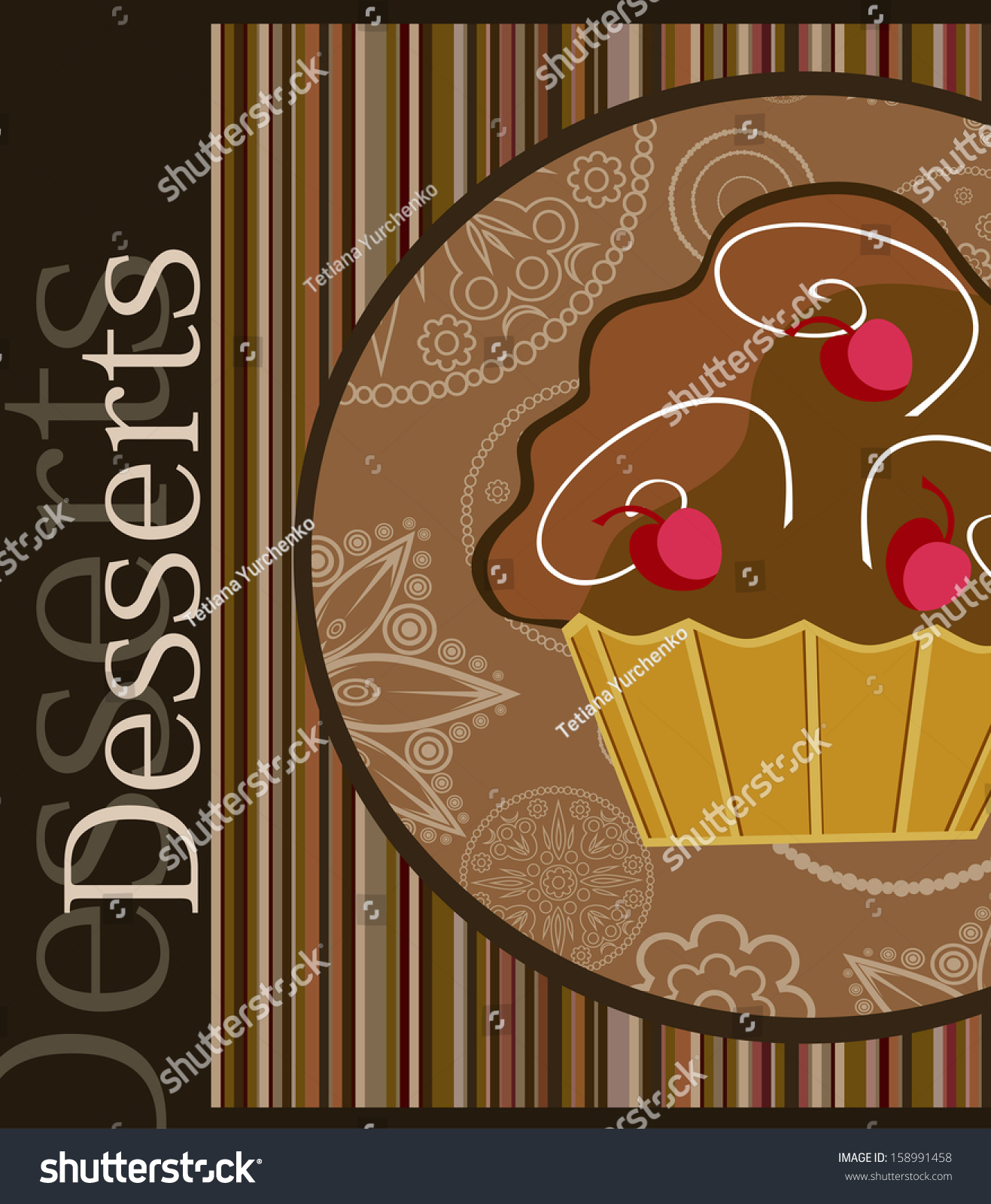 Desserts Menu Card Design Template Stock Vector (Royalty Free) 158991458