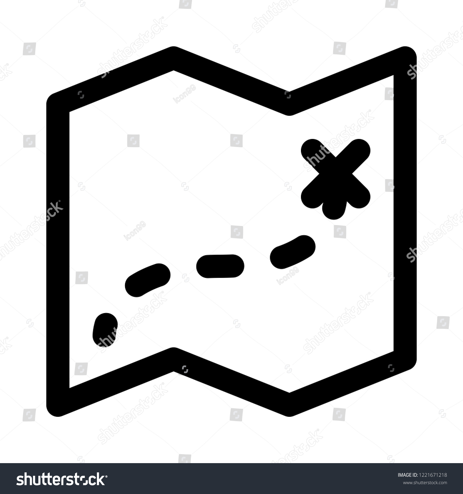 Destination Marked On Road Map Stock Vector (Royalty Free) 1221671218 ...