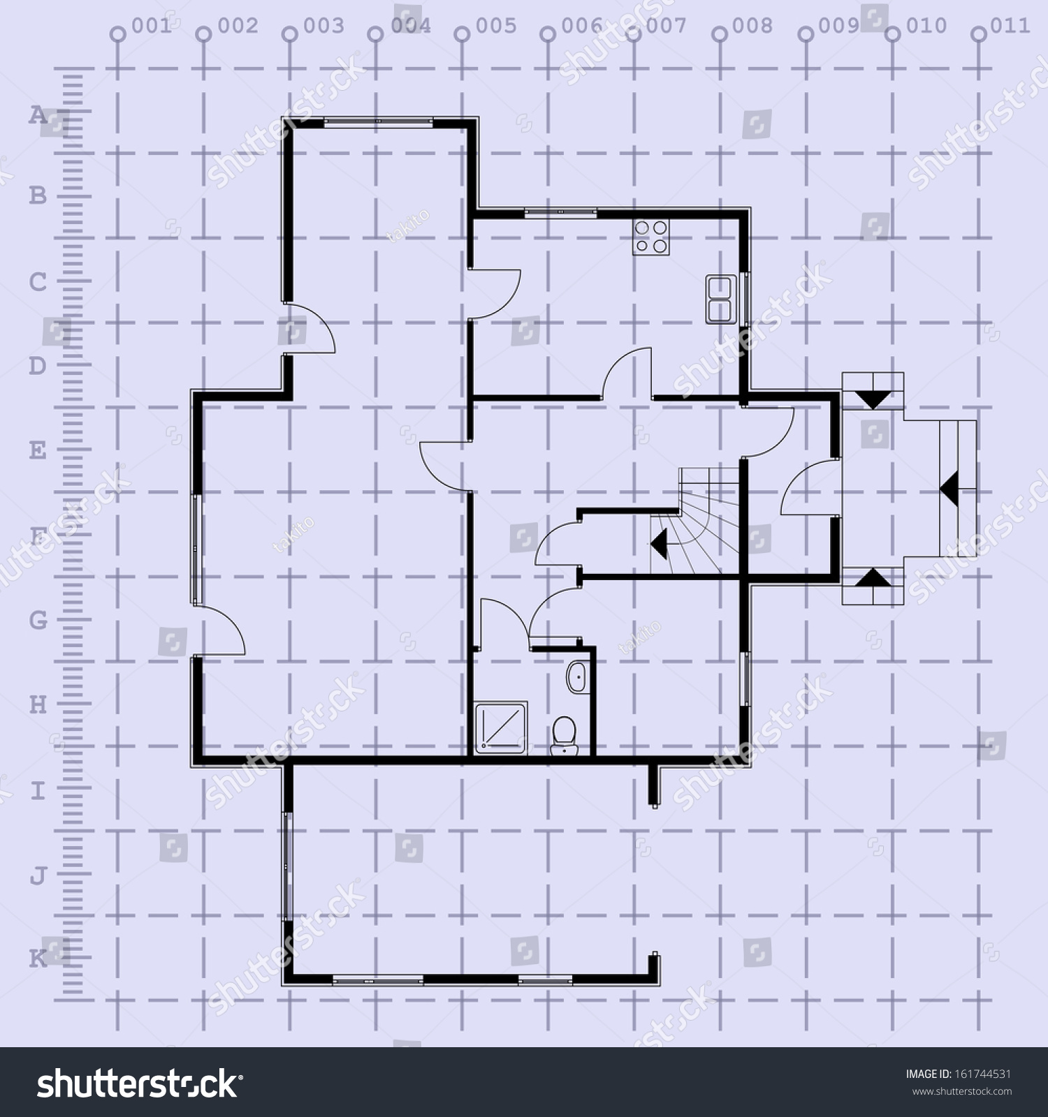 Detailed Architectural Plan Eps10 Vector Illustration Stock Vector ...
