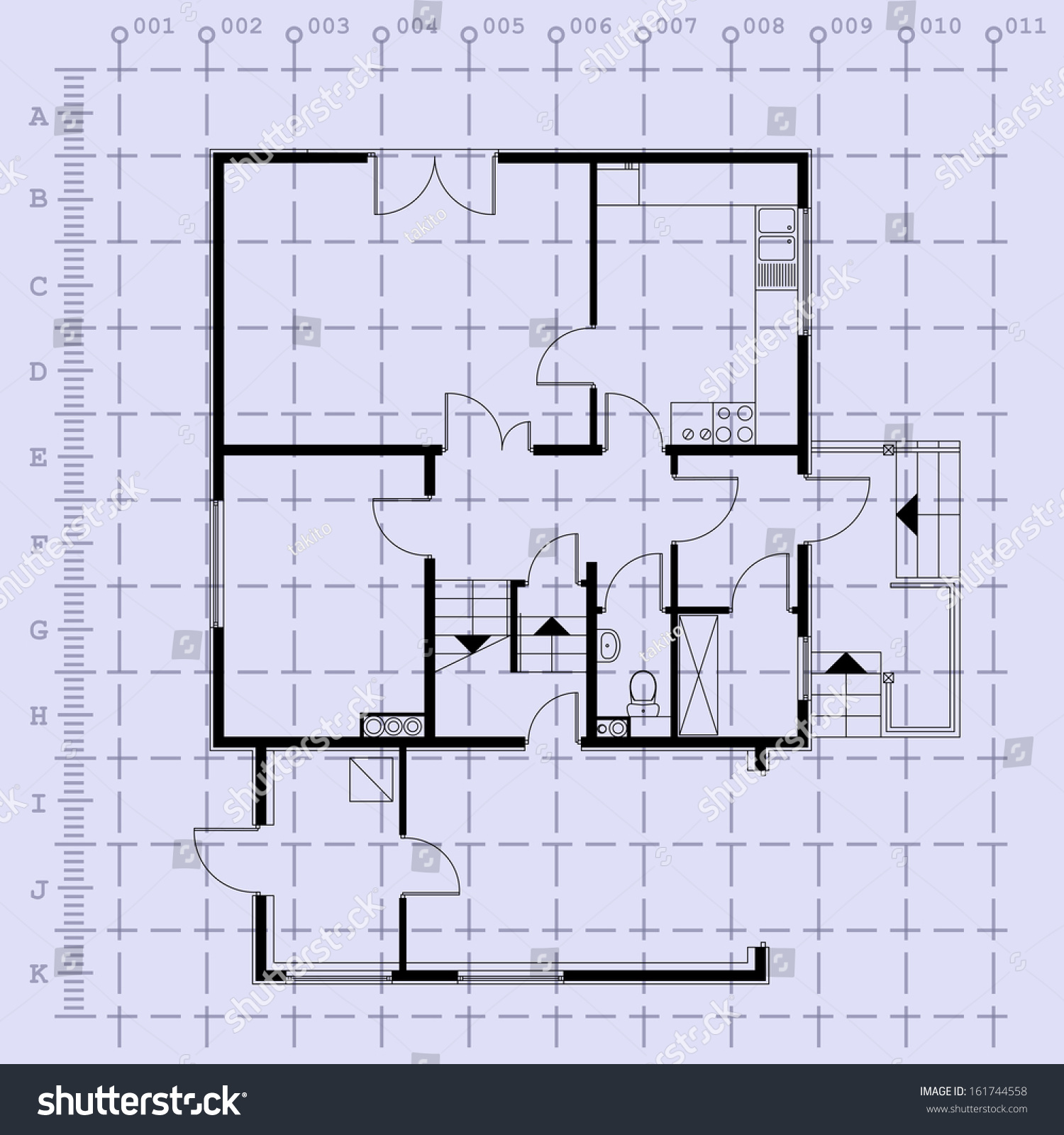 Detailed Architectural Plan Eps10 Vector Illustration Stock Vector ...