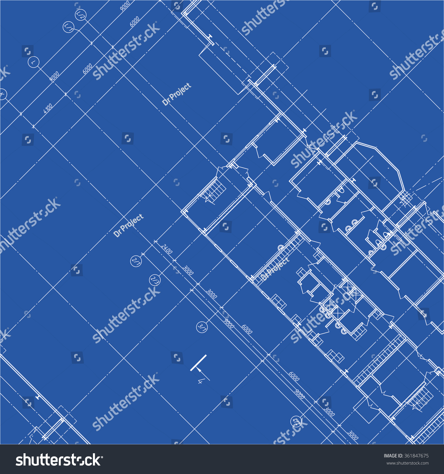 Detailed Architectural Plan Vector Illustration Stock Vector (Royalty ...