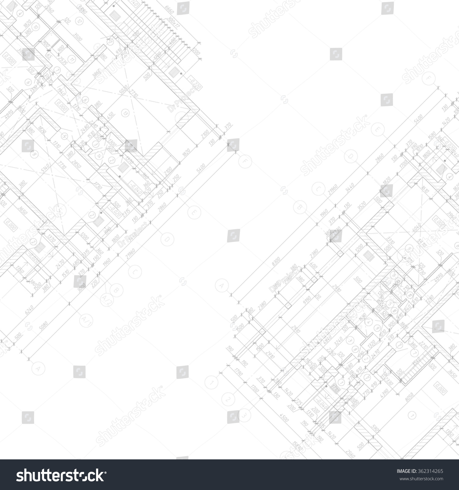 Detailed Architectural Plan Vector Illustration Stock Vector (Royalty ...