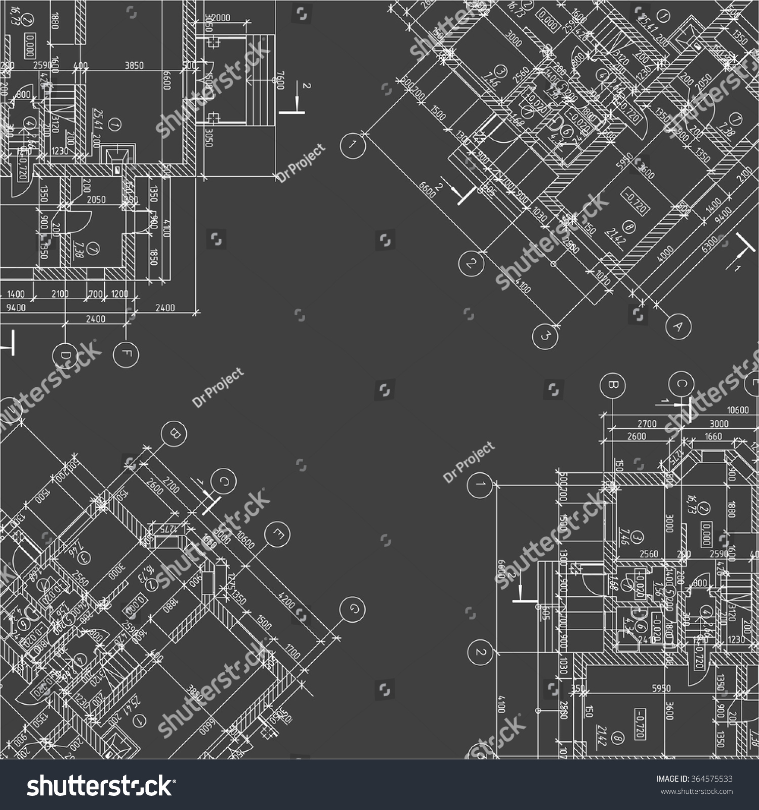 Detailed Architectural Plan Vector Illustration Stock Vector (Royalty ...
