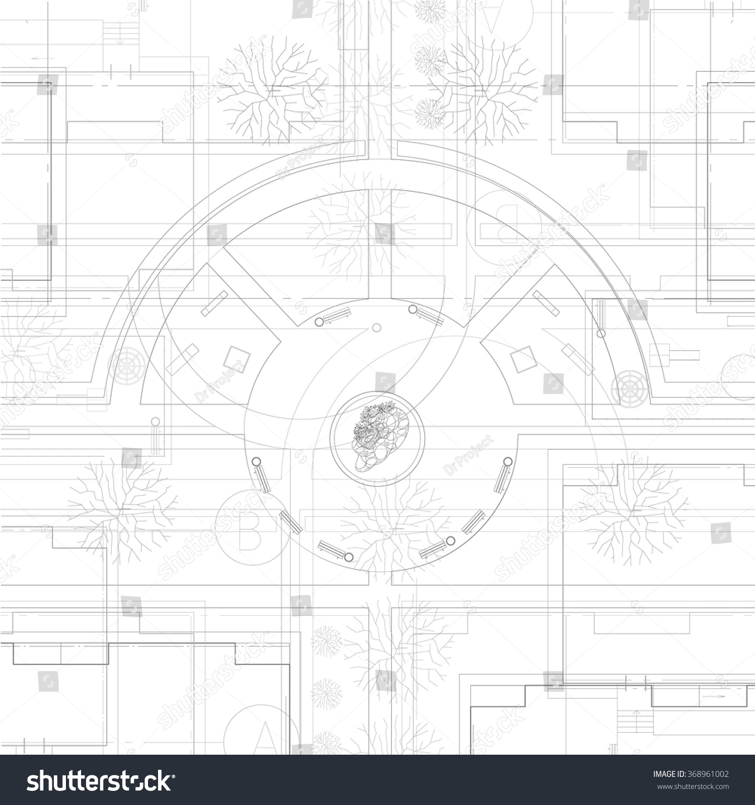 Detailed Architectural Plan Vector Illustration Stock Vector (Royalty ...