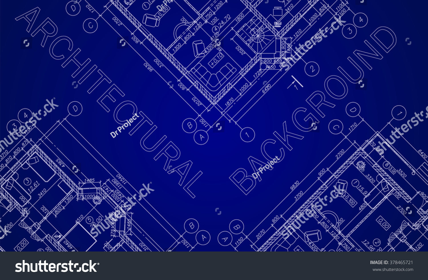 Detailed Architectural Plan Vector Illustration: เวกเตอร์สต็อก (ปลอดค่า ...
