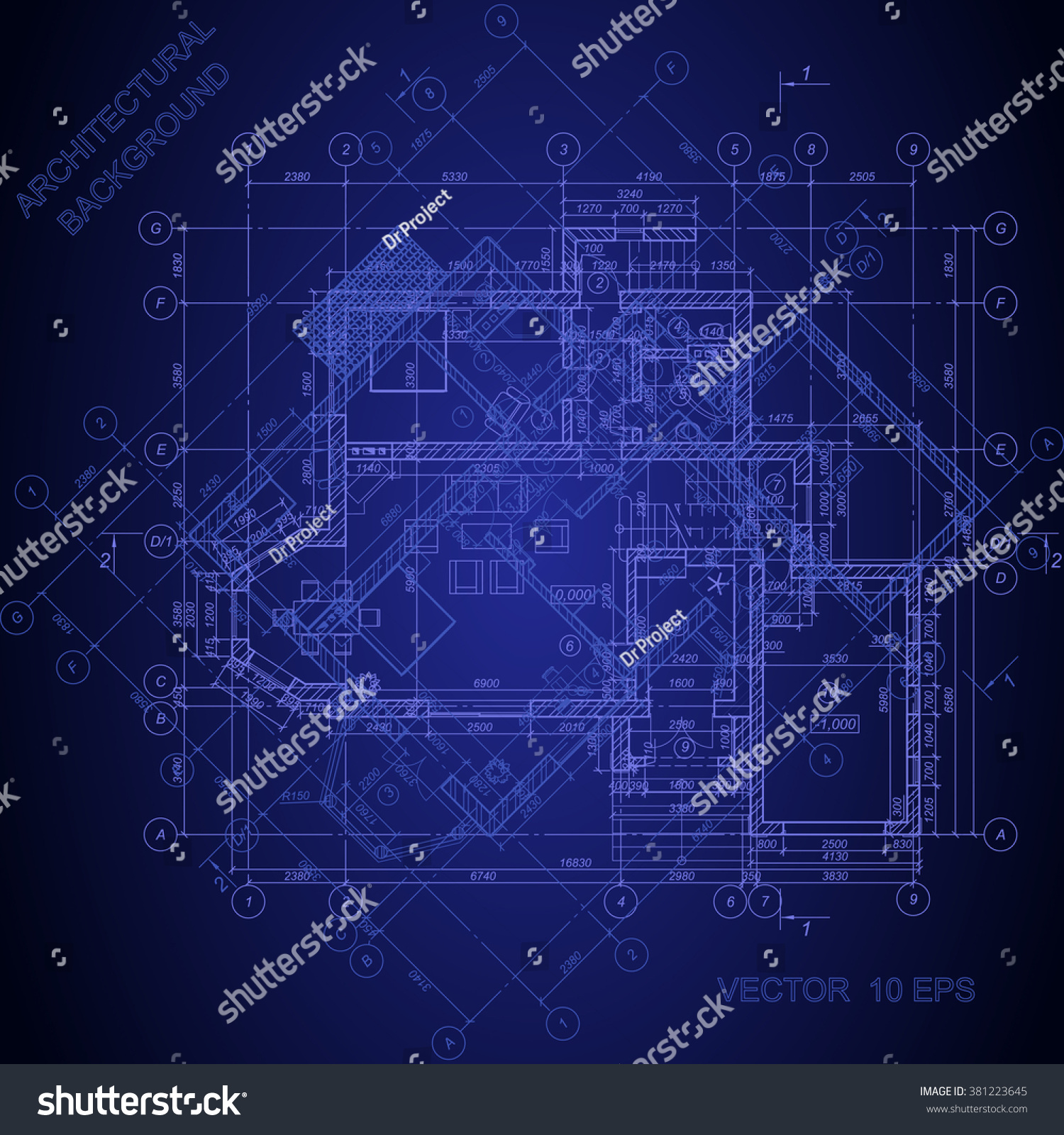 Detailed Architectural Plan Vector Illustration Stock Vector (Royalty ...