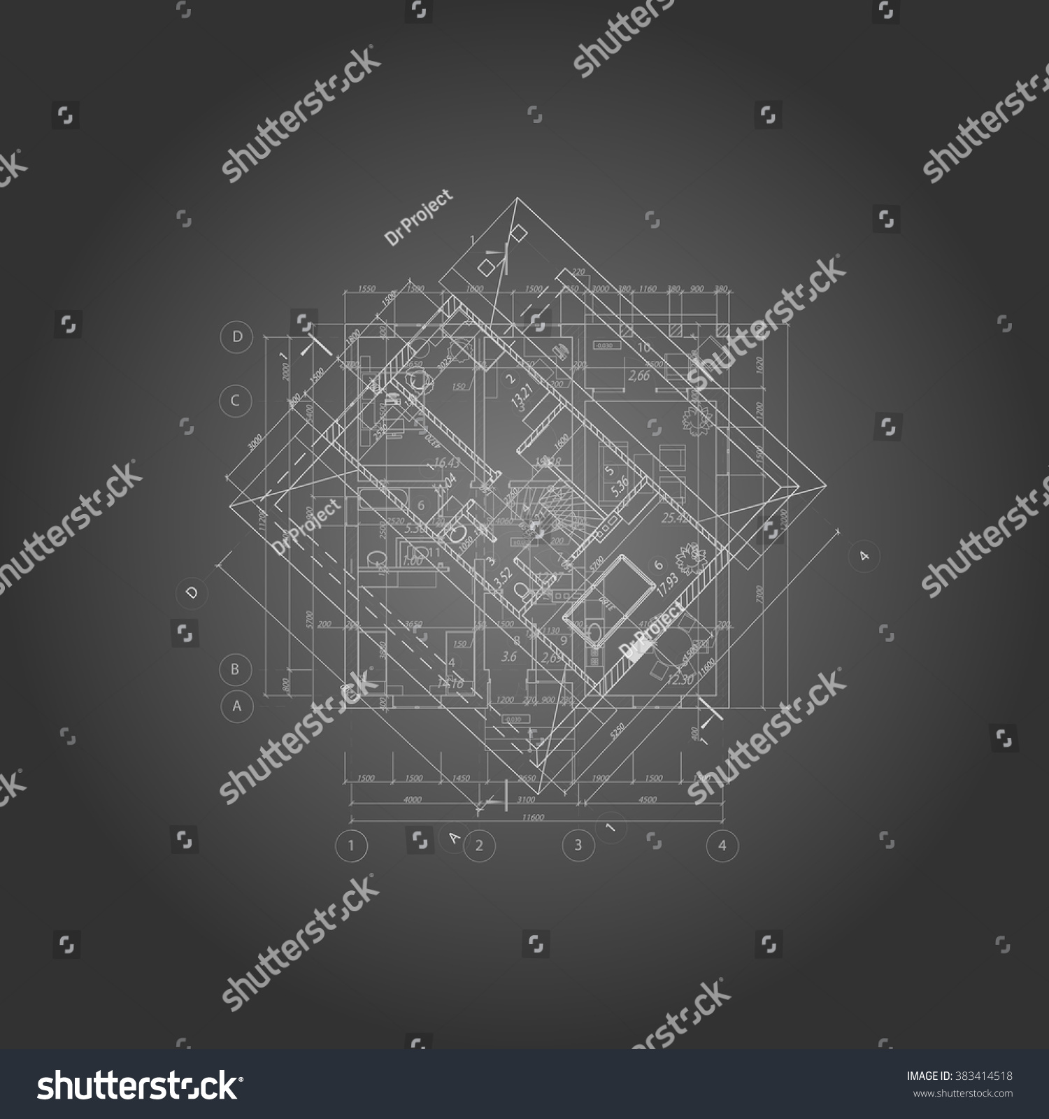 Detailed Architectural Plan Vector Illustration Stock Vector (Royalty ...