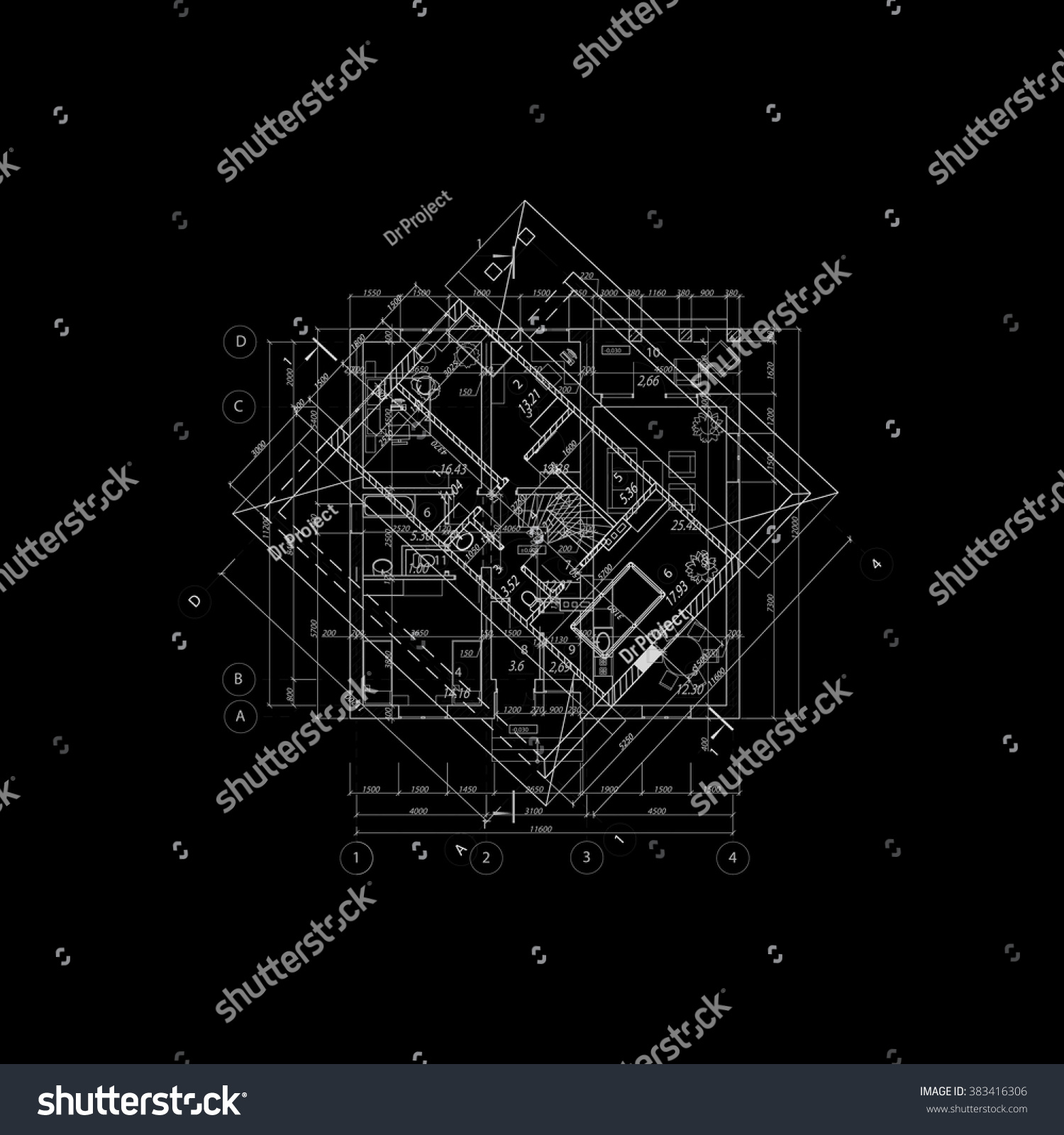 Detailed Architectural Plan Vector Illustration Stock Vector (Royalty ...