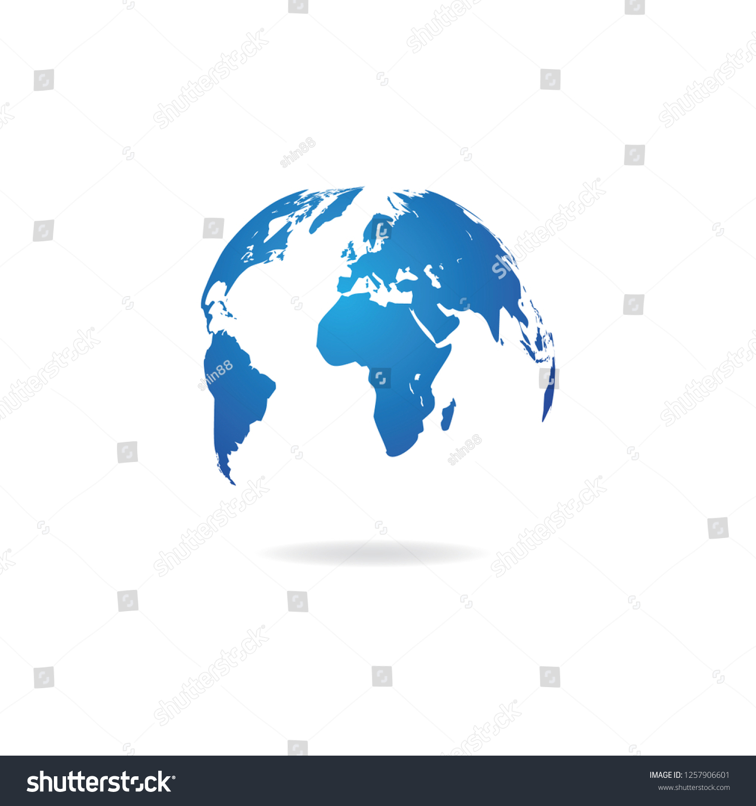 Detailed Colored World Map Globe Icon : image vectorielle de stock ...