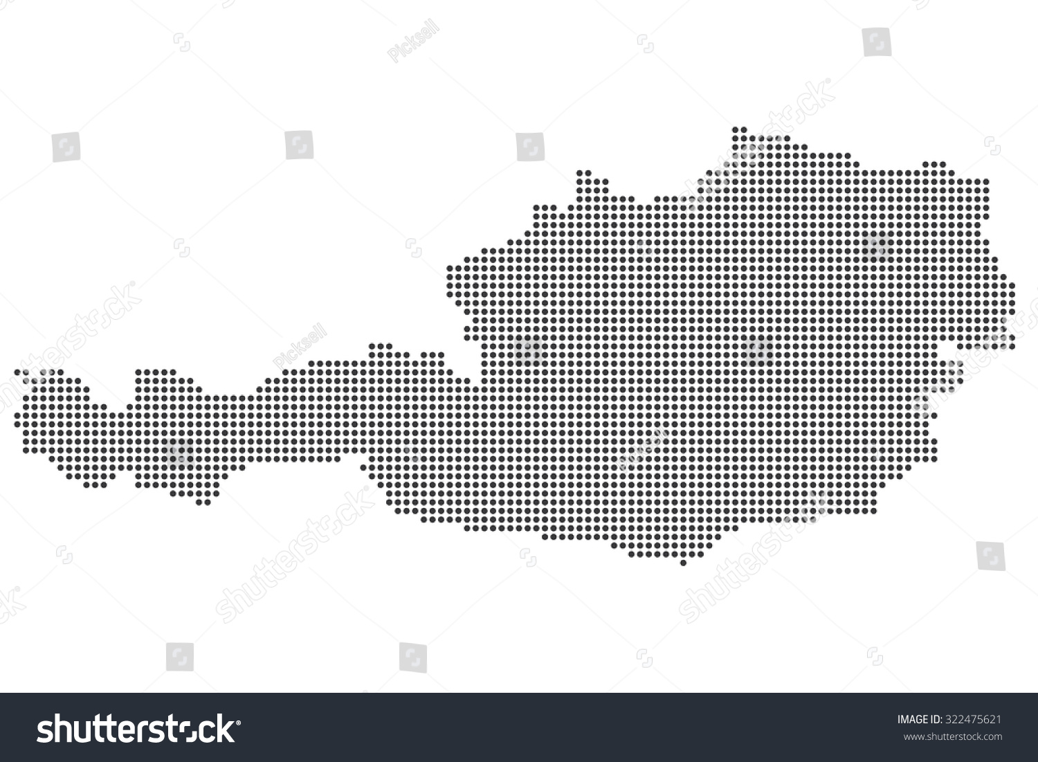 Detailed Dotted Austria Map Illustration Vector: vector de stock (libre de regalías) 322475621 ...