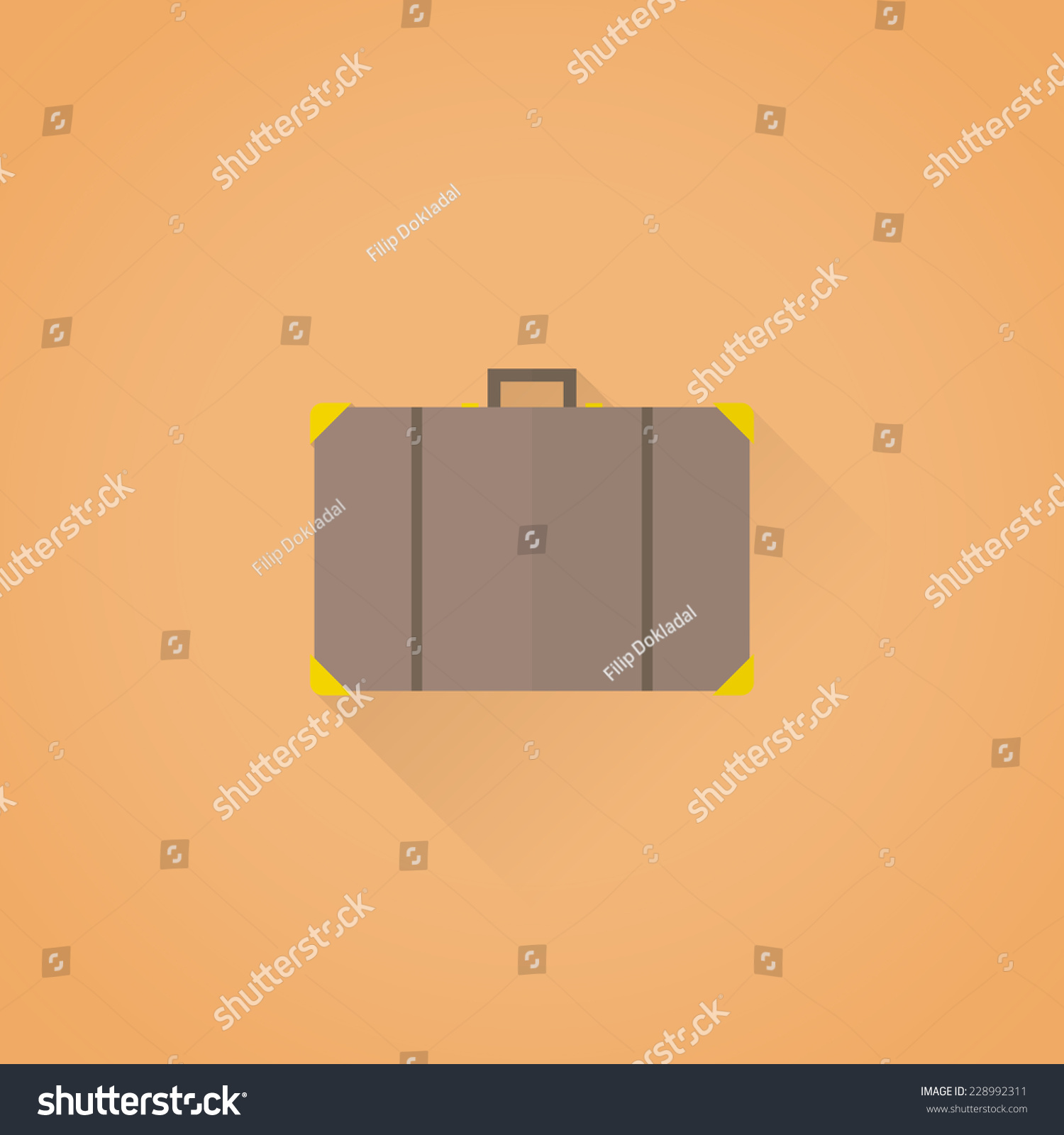 Detailed Vector Flat Suitcase Symbol Icon Stock Vector (Royalty Free ...
