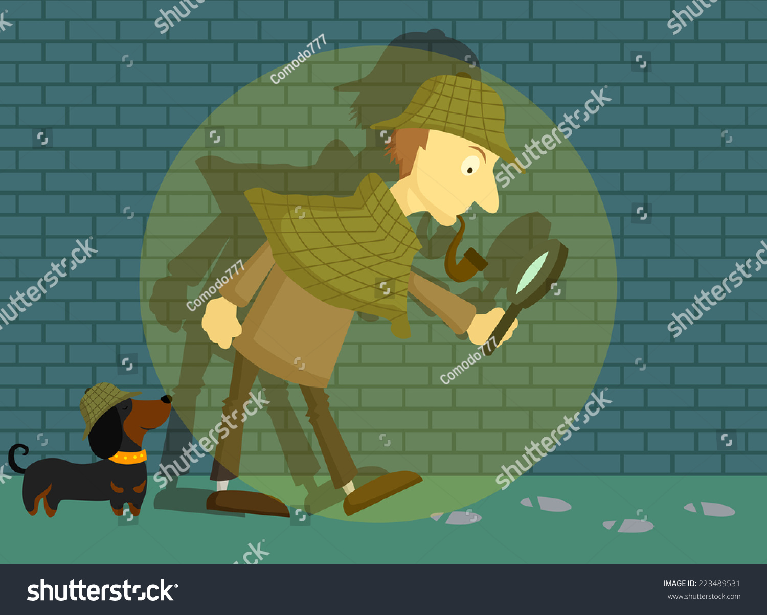 Detectivebricked Wall Stock Vector (Royalty Free) 223489531 | Shutterstock