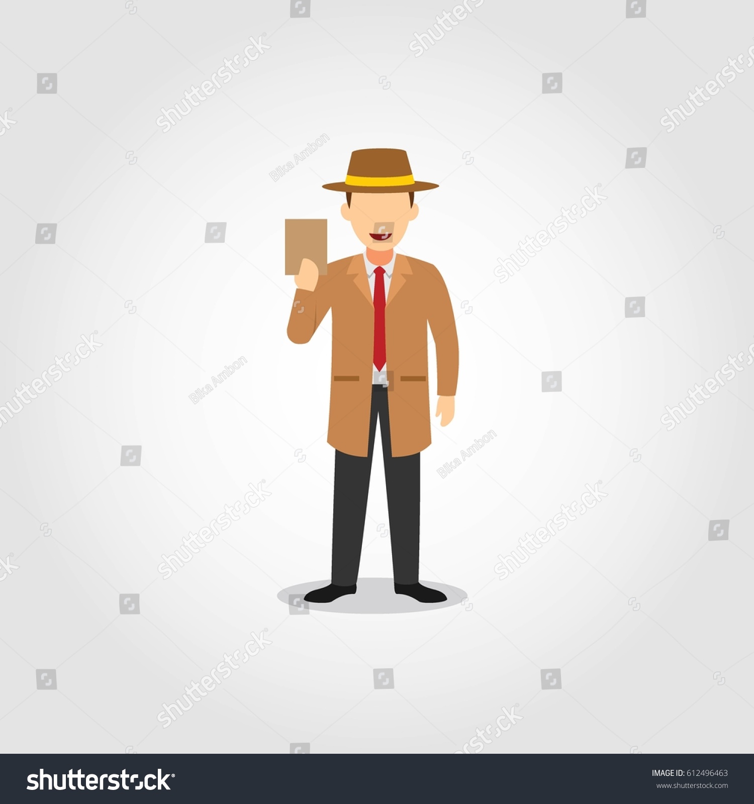 Detective Character Design Vector Stock Vector (Royalty Free) 612496463 ...
