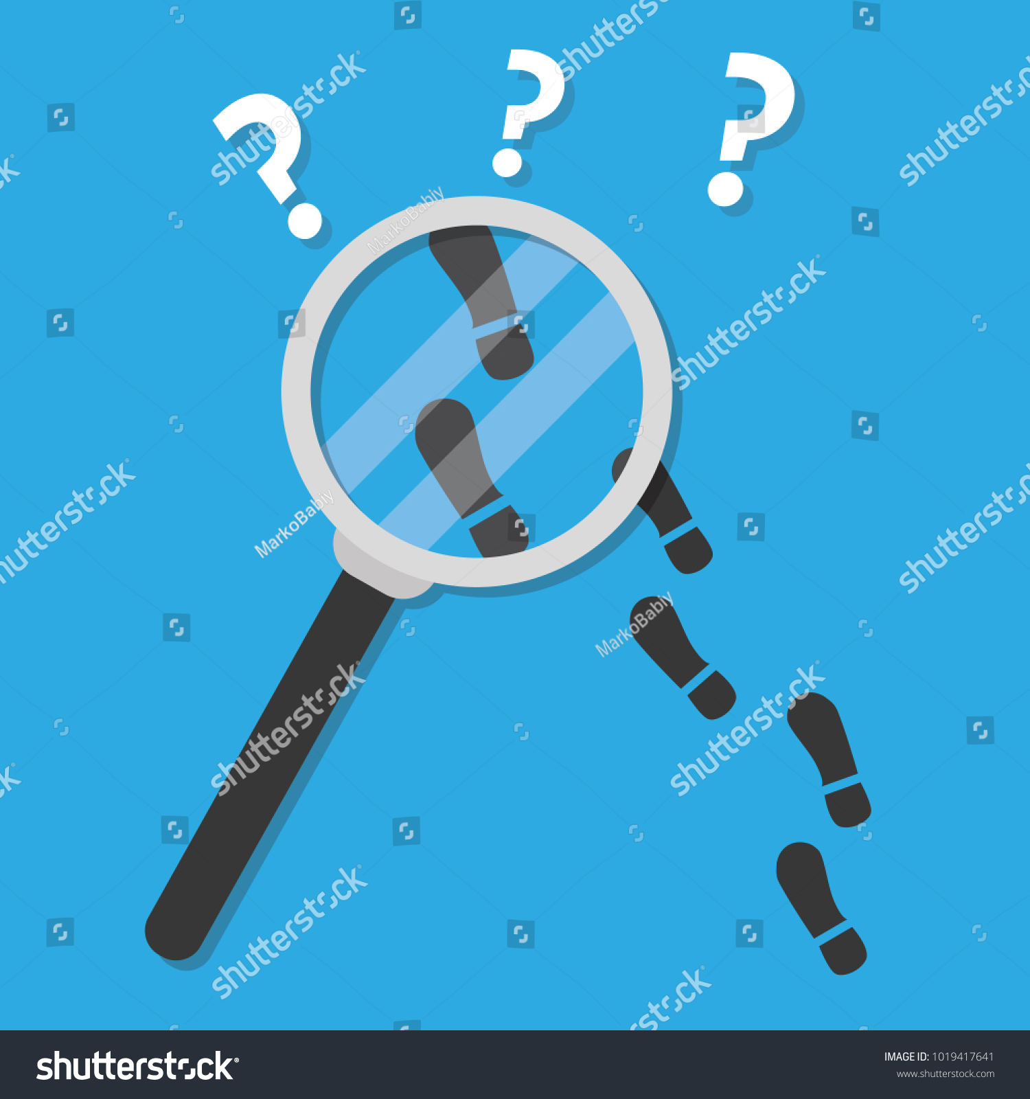 Detective Inspecting Flat Design Vector Illustration Stock Vector ...