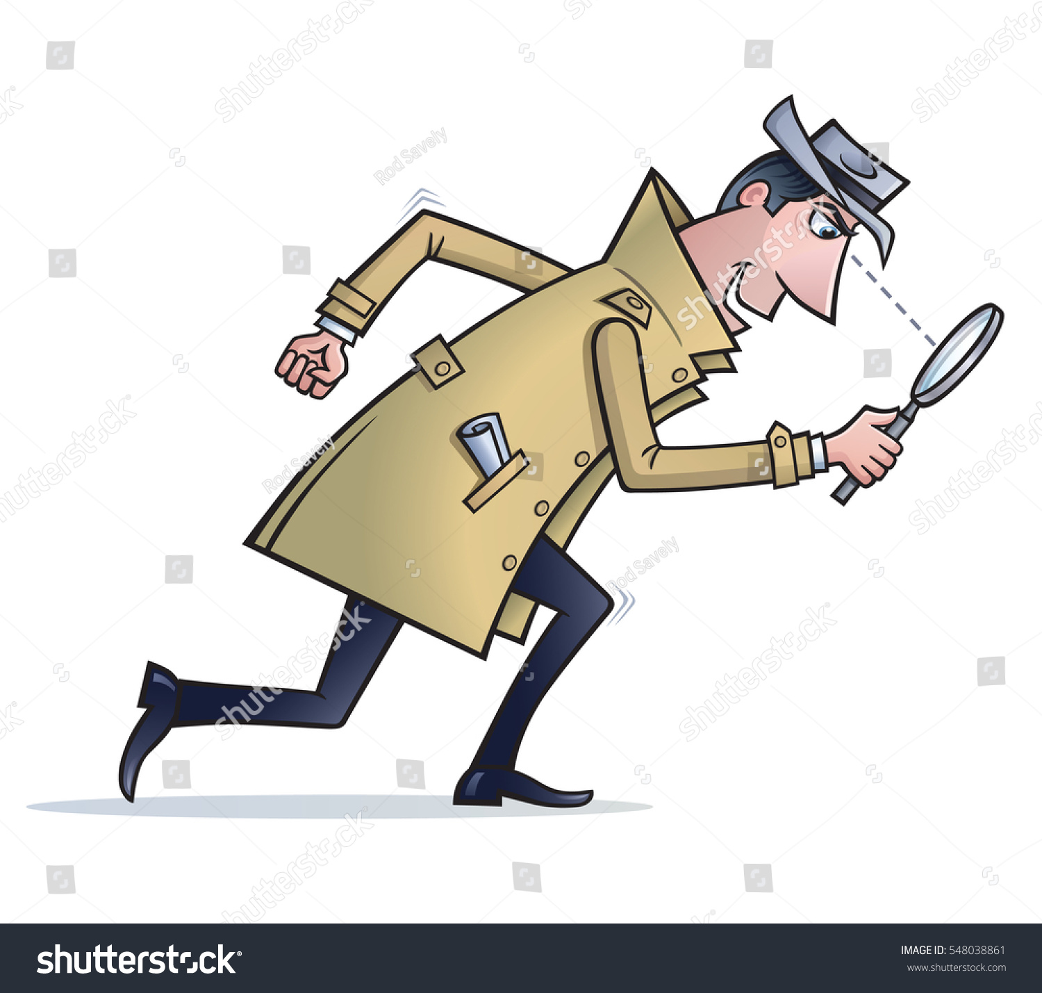 Detective Looking Clues Stock Vector (Royalty Free) 548038861 ...