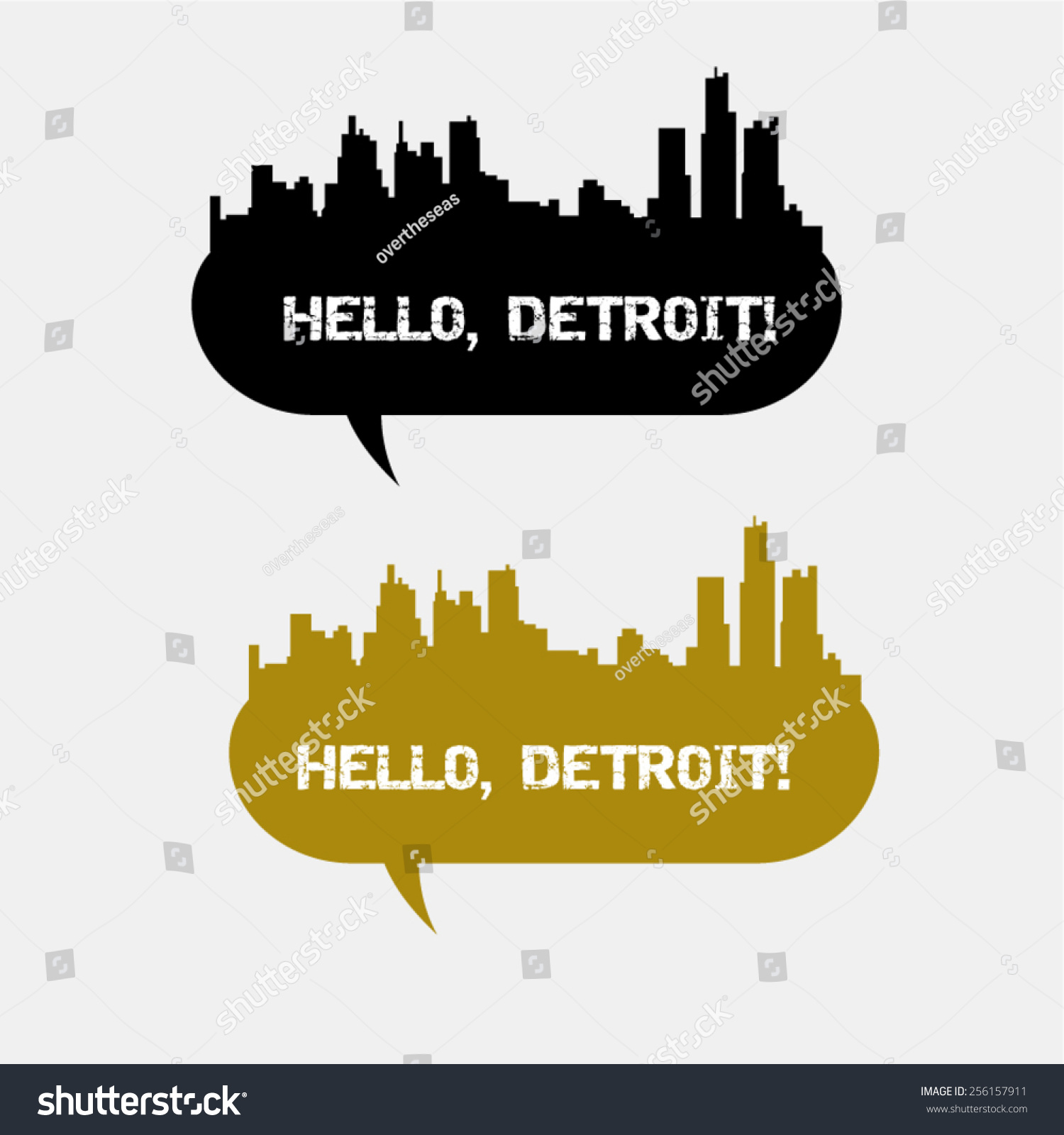 Detroit Skyline Vector Landscape Speech Bubble 库存矢量图（免版税）256157911 ...