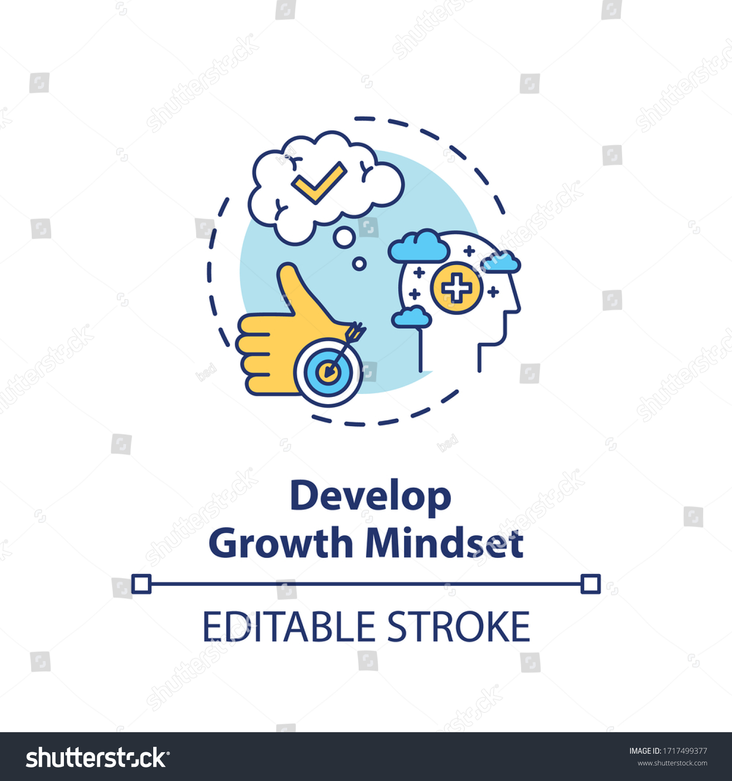 Develop Growth Mindset Concept Icon Personal Stock Vector (Royalty Free ...