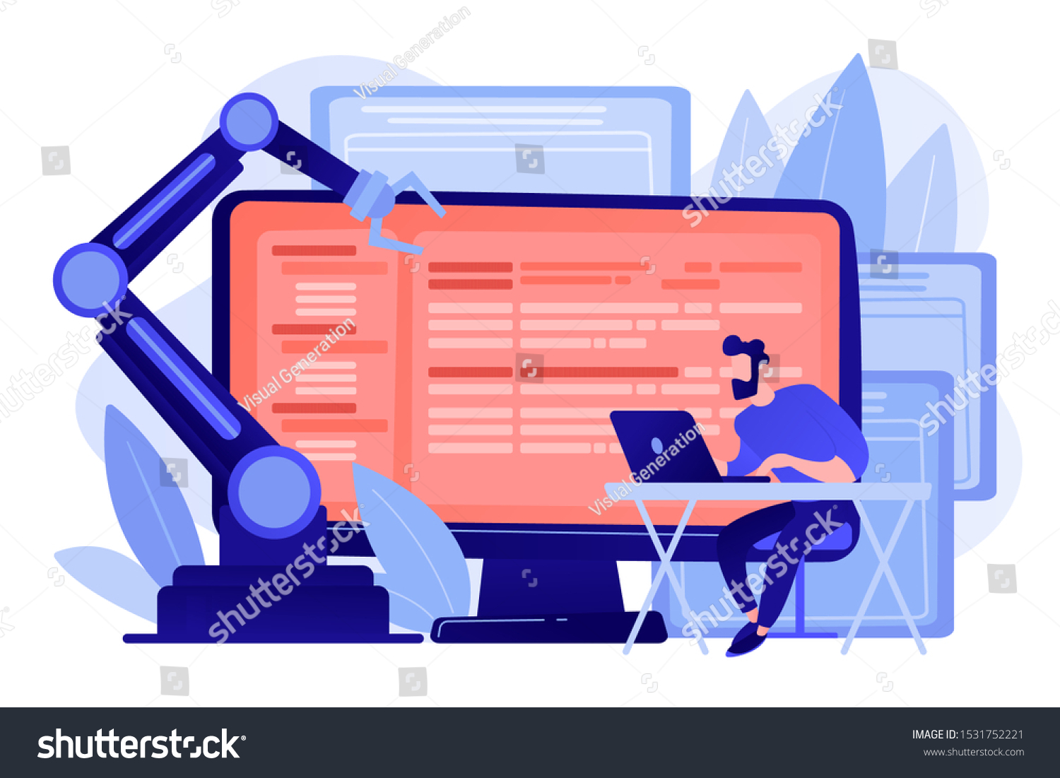 Developer Laptop Computer Open Robotic Soft: เวกเตอร์สต็อก (ปลอดค่า ...