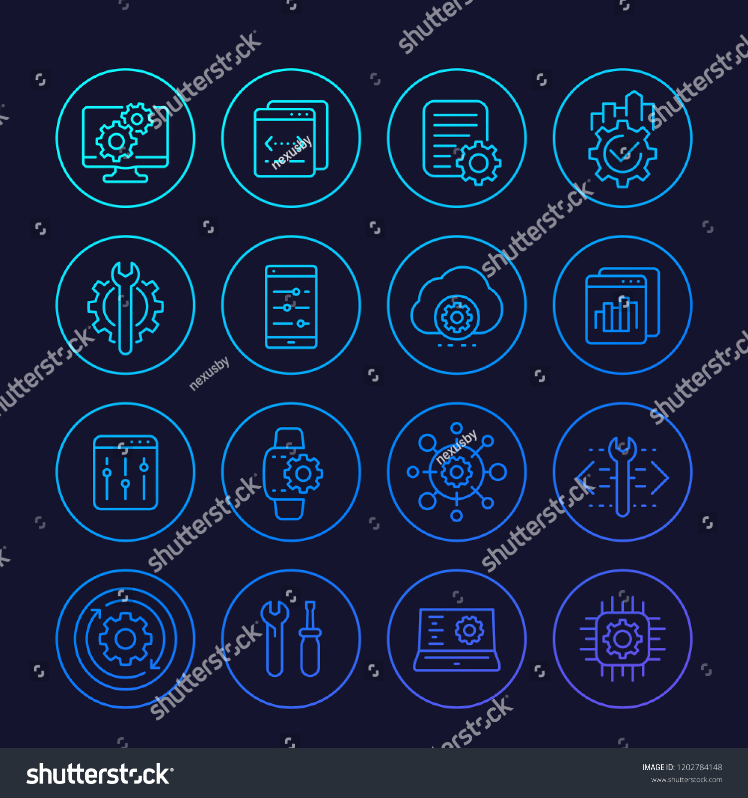 Development Configuration Service Api Hardware Settings Stock Vector Royalty Free 1202784148