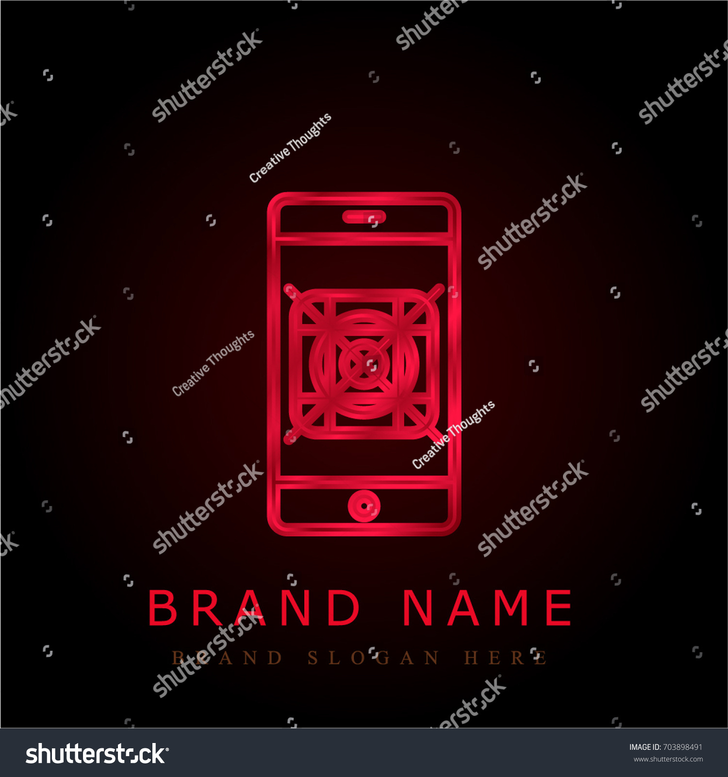 Development Icons Red Chromium Metallic Logo Stock Vector (Royalty Free ...