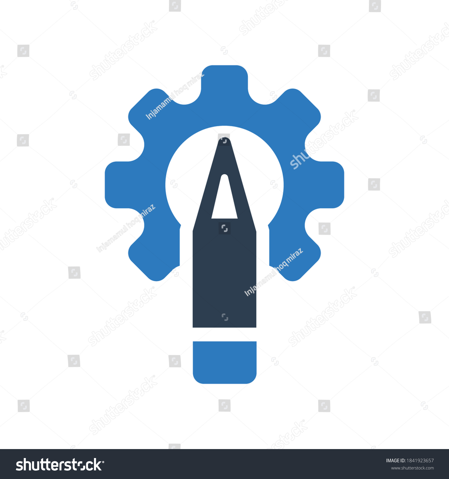 Development Settings Icon Engineering Pen Vector Stock Vector (Royalty ...