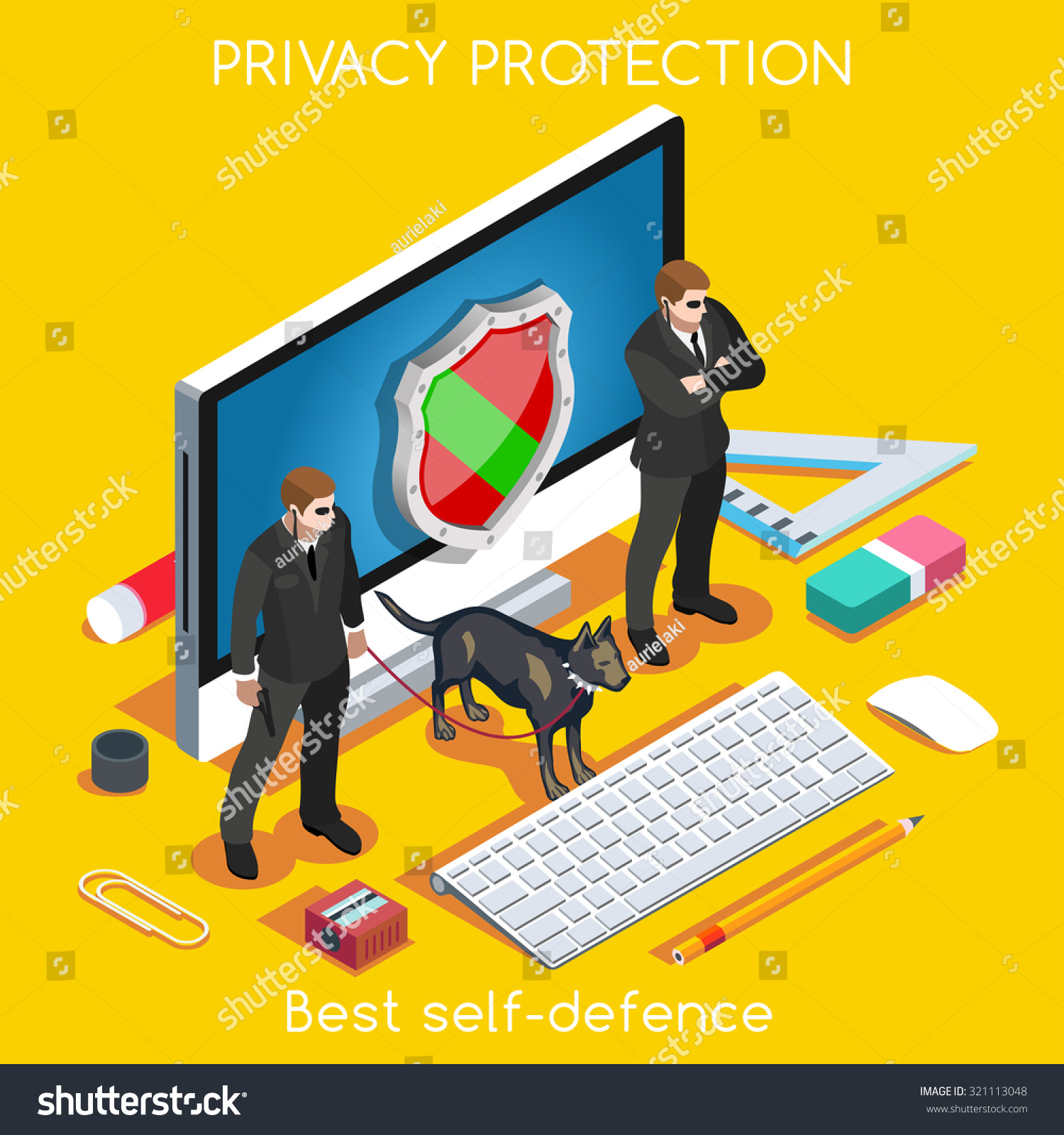 Device Online Protection 3 D Flat Isometric Stock Vector (Royalty Free ...
