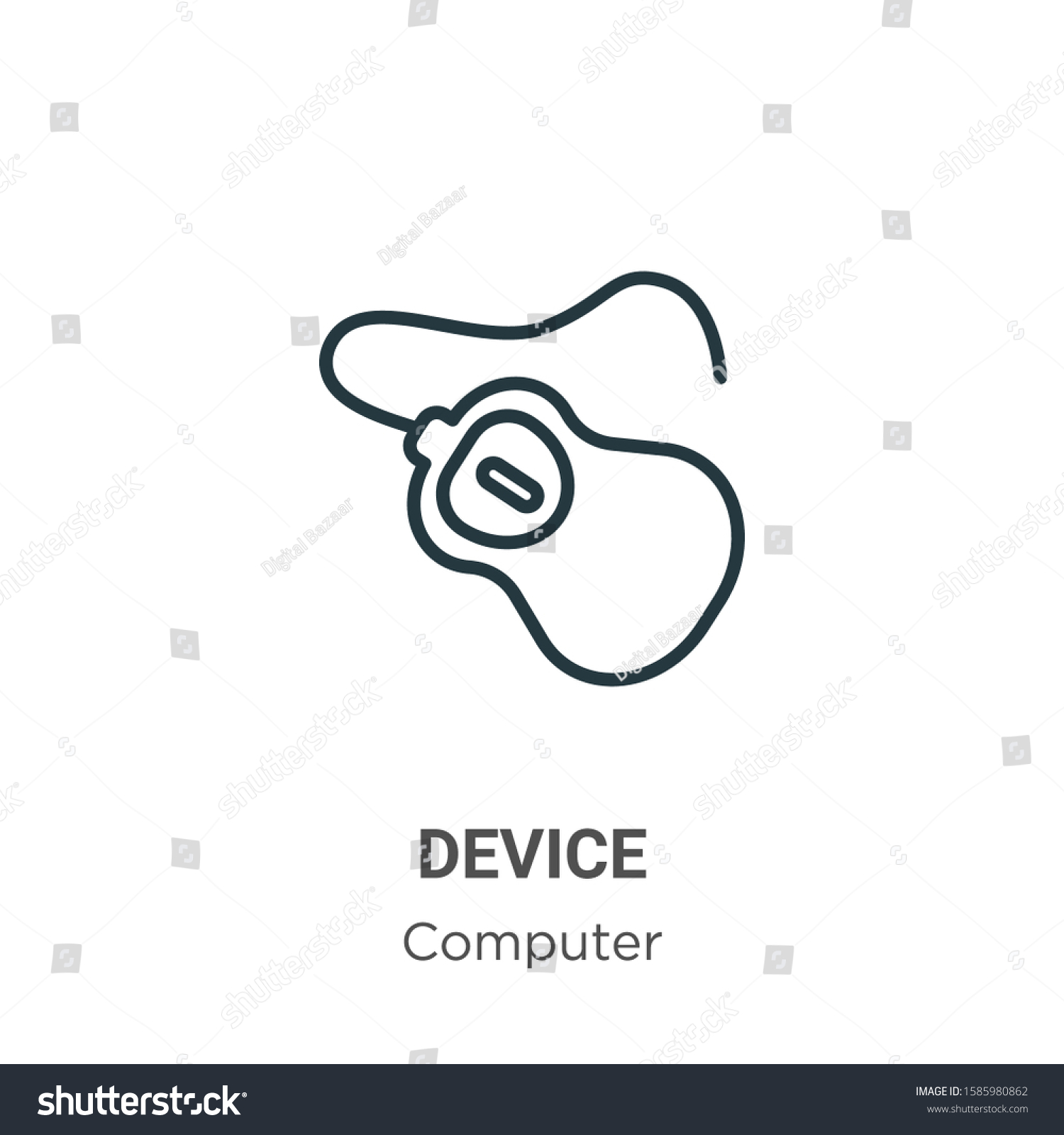 Device Outline Vector Icon Thin Line Stock Vector (Royalty Free ...