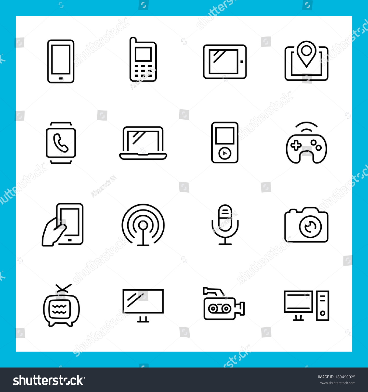 Devices Technology Vector Icons Set Thin Stock Vector (Royalty Free ...