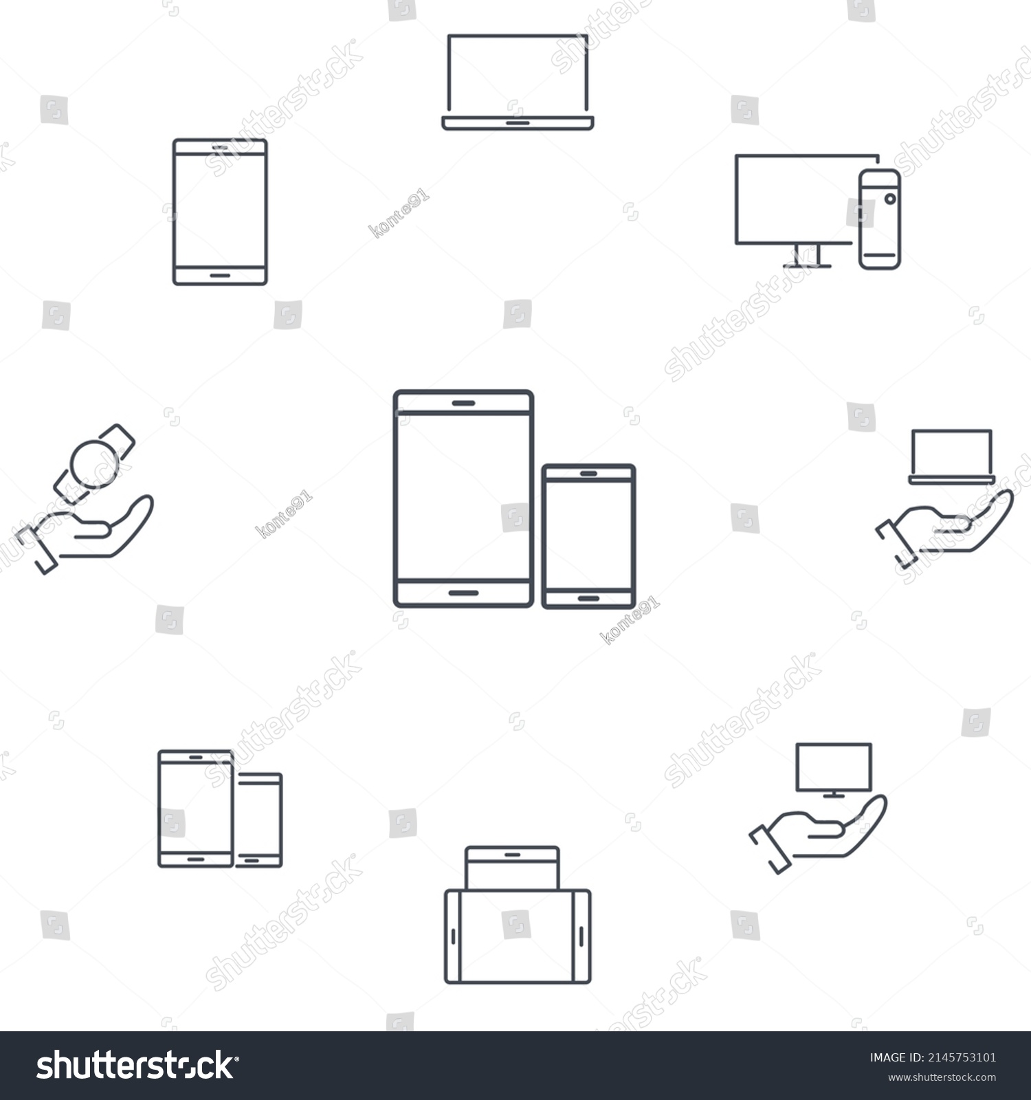 Devices Icons Set Devices Pack Symbol Stock Vector (Royalty Free ...