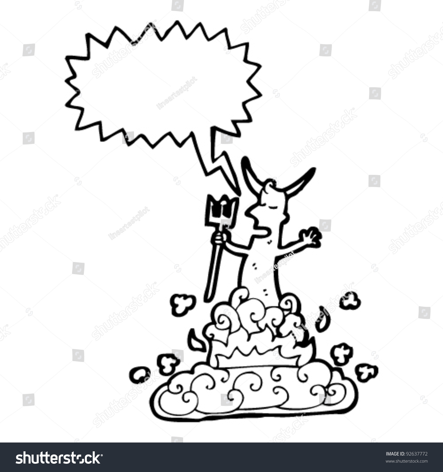 Devil Appearing Smoke Flames Stock Vector (Royalty Free) 92637772 ...