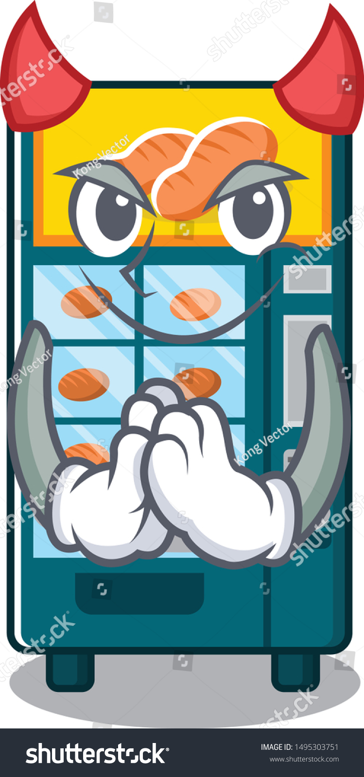 Devil Bakery Vending Machine Mascot Stock Vector (Royalty Free ...