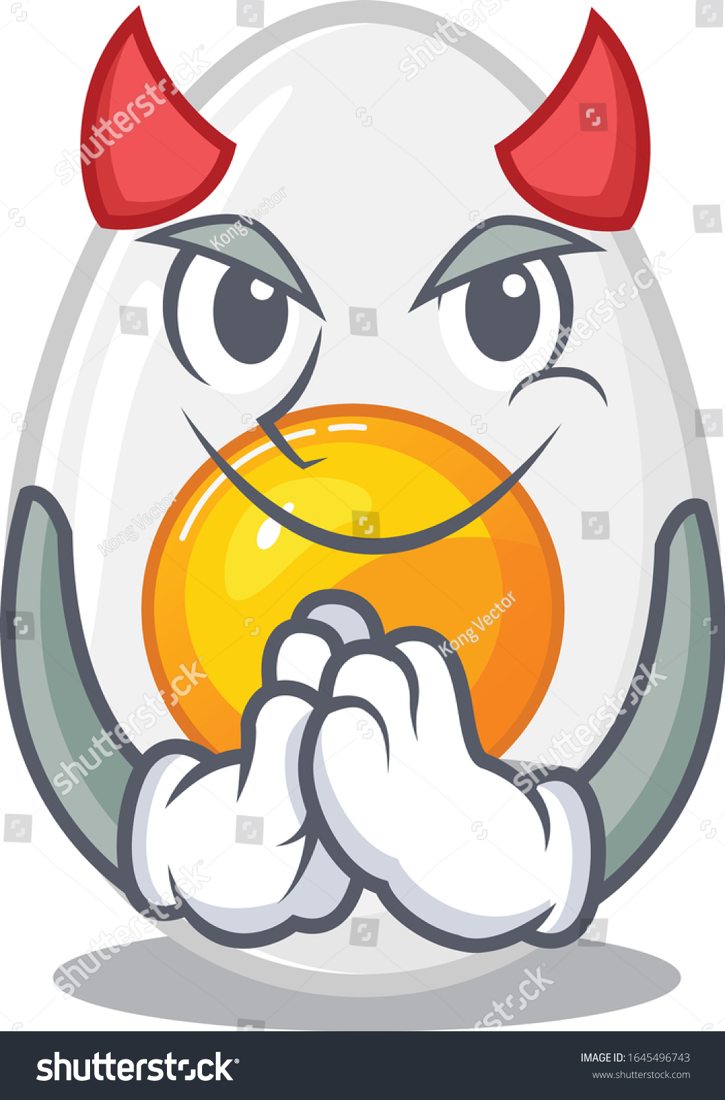 Devil Boiled Egg Cartoon Character Design Stock Vector (Royalty Free ...