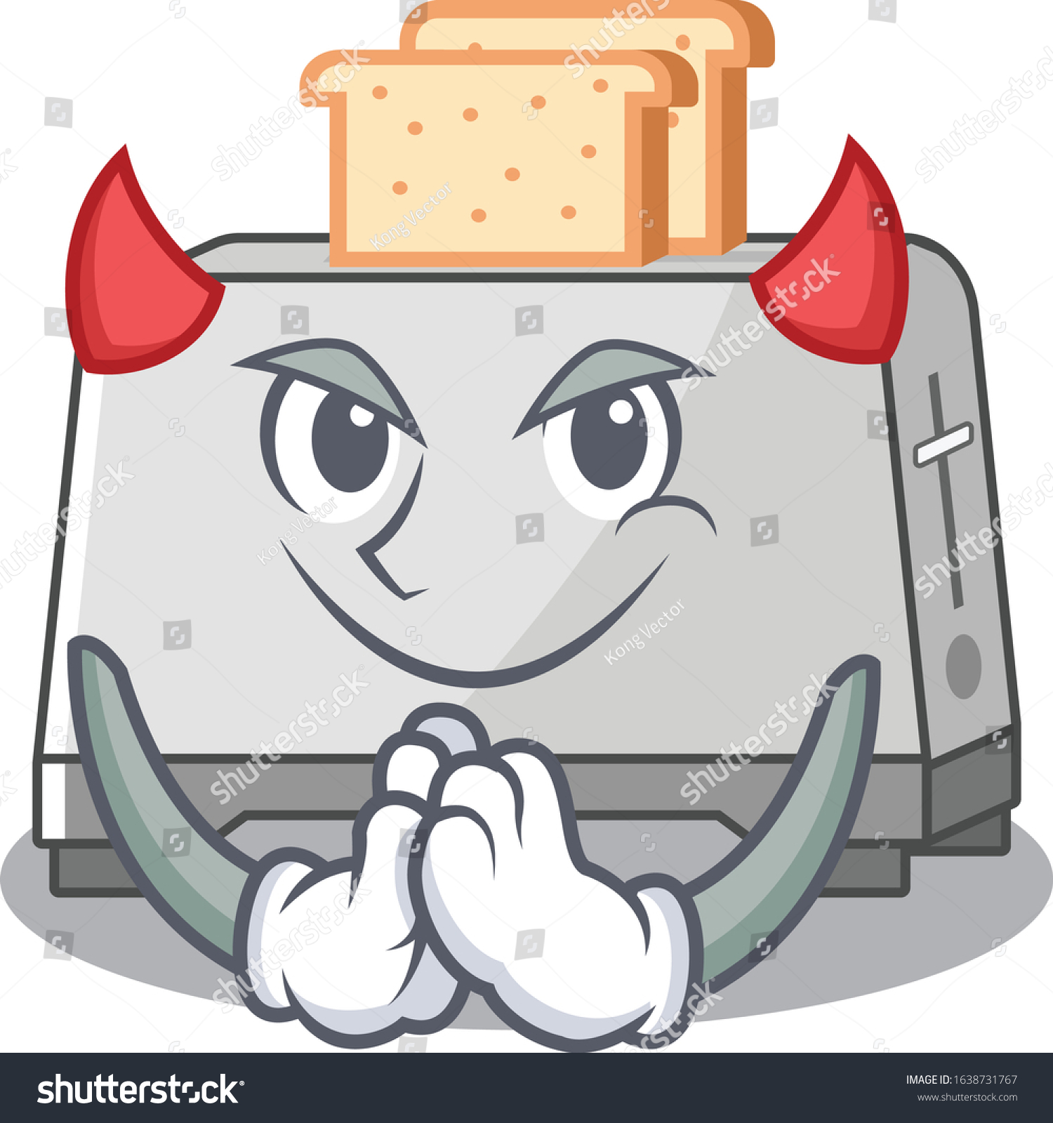 Devil Bread Toaster Cartoon Character Design Stock Vector (Royalty Free ...