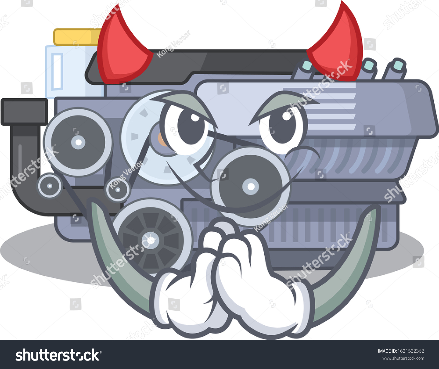 Devil Combustion Engine Cartoon Character Design 스톡 벡터(로열티 프리 ...