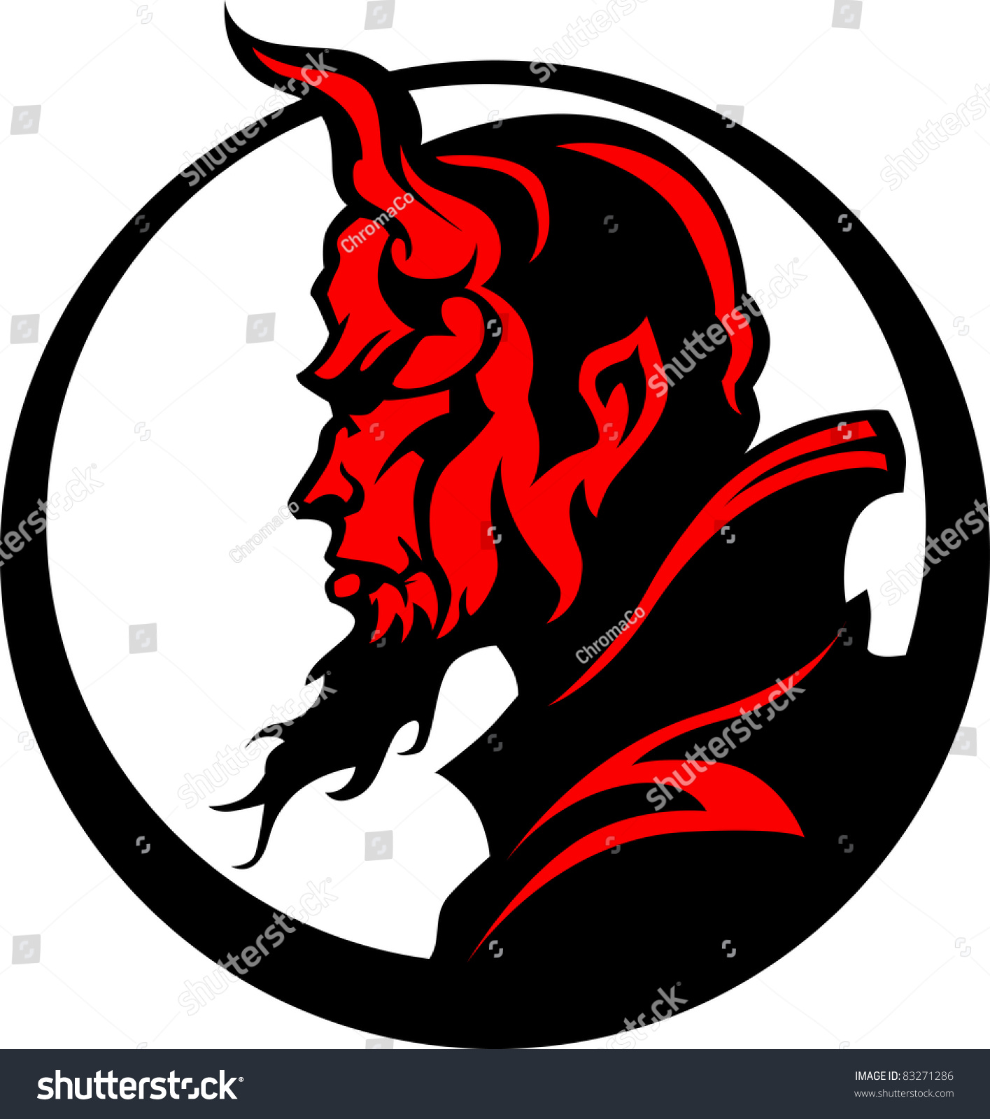 Devil Demon Mascot Head Illustration Stock Vector 83271286 - Shutterstock