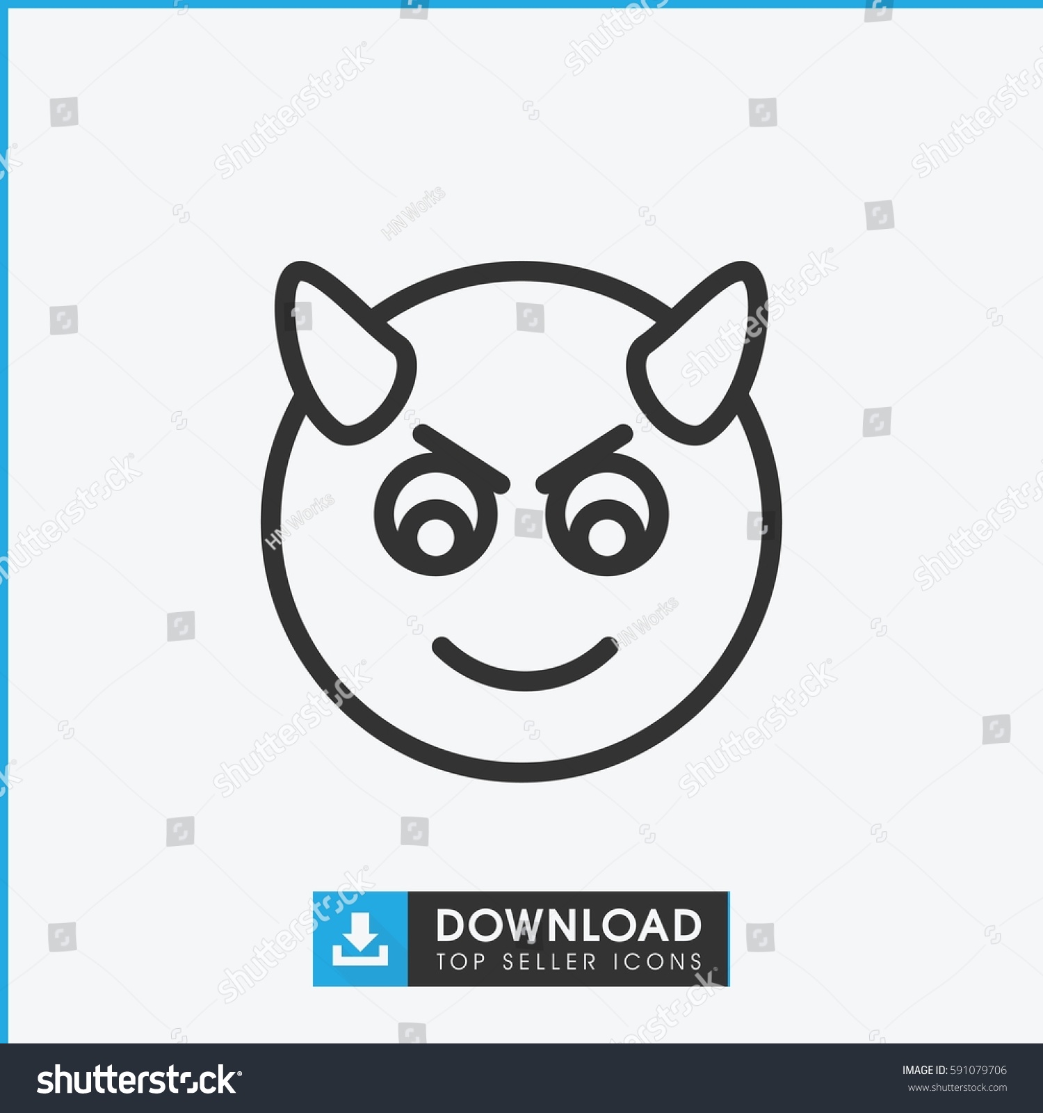 Devil Emot Icon Simple Outline Devil Stock Vector (Royalty Free) 591079706