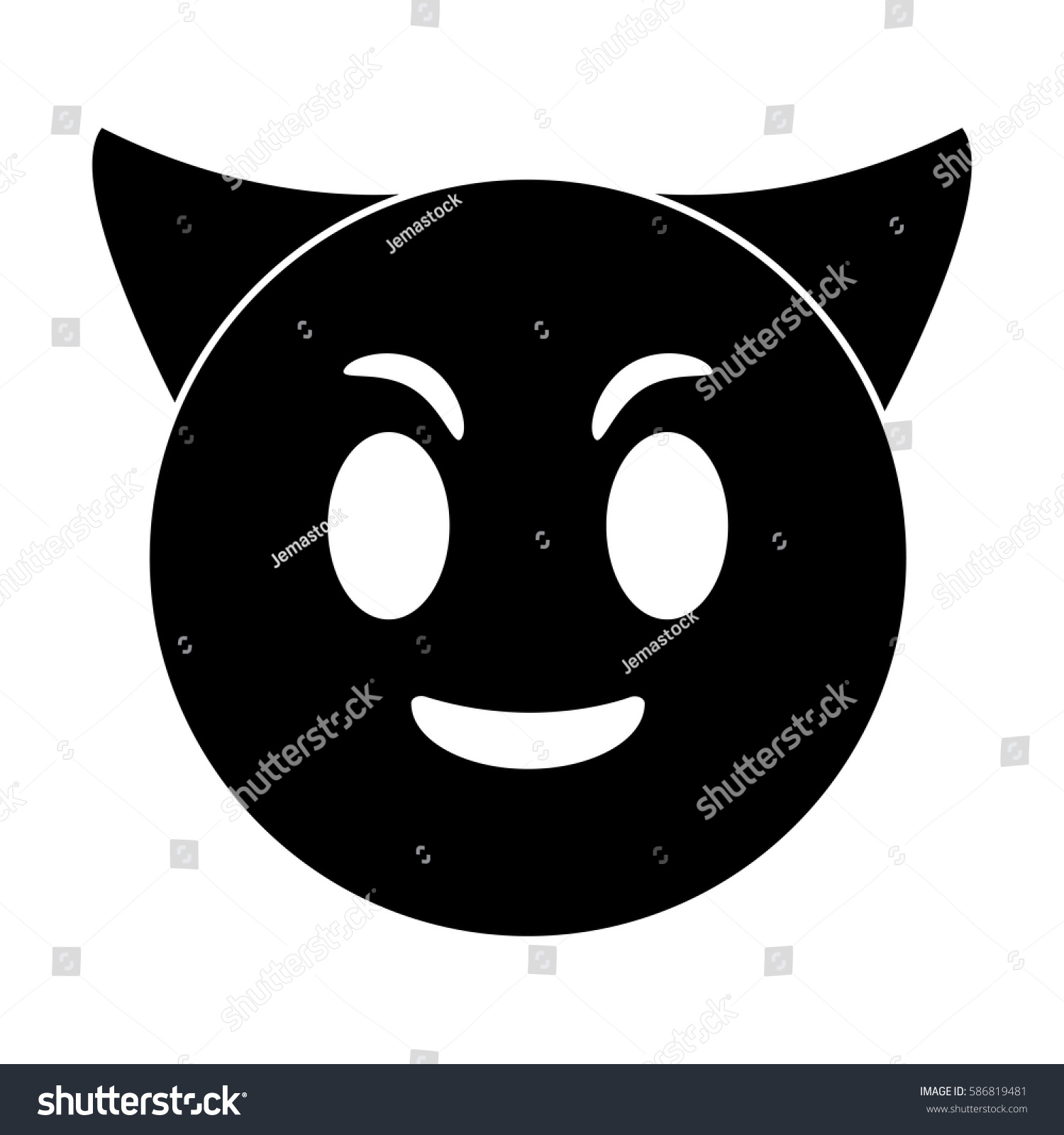Devil Emoticon Funny Pictogram Stock Vector (Royalty Free) 586819481